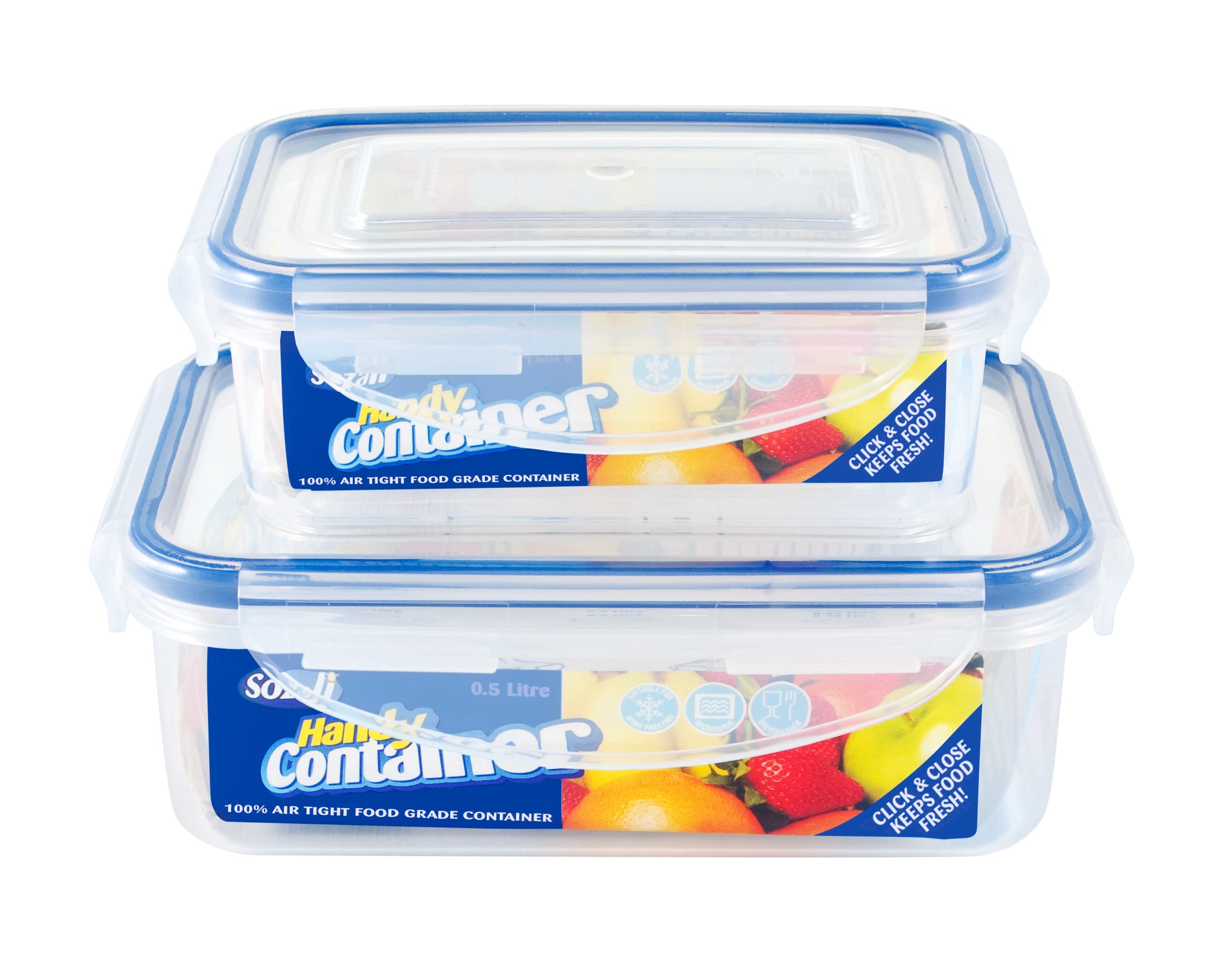 Homeshopa Plastic Airtight Food Storage Container, Set of 2 Leakproof ...