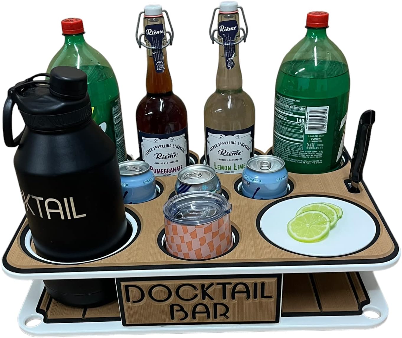 Amazon.com: Docktail Bar Boat Caddy Organizer - Pontoon Rail Mount ...