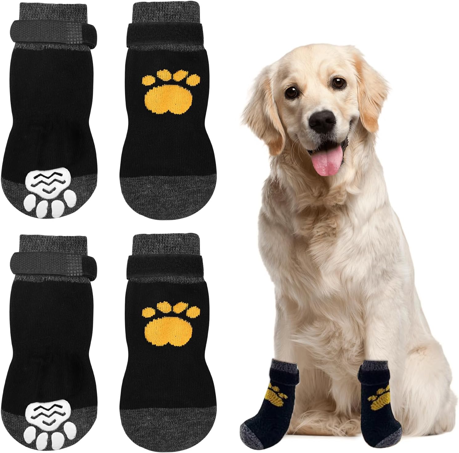 2 Pair Anti Slip Dog Socks Paws Stop Licking Dog Grip Socks Pet Paw ...