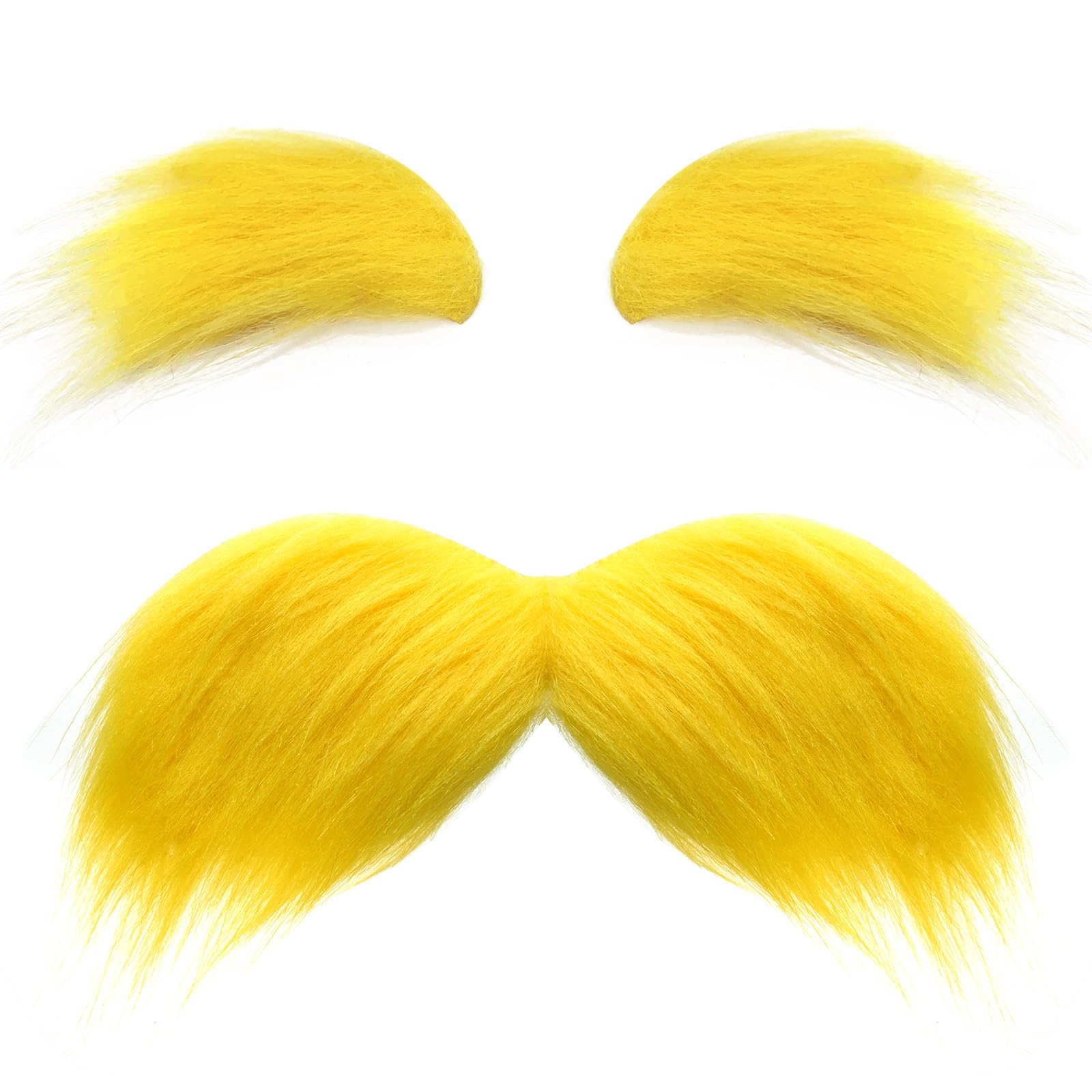 Snapklik.com : Yellow Mustache And Eyebrows Set: Fake Mustache For ...