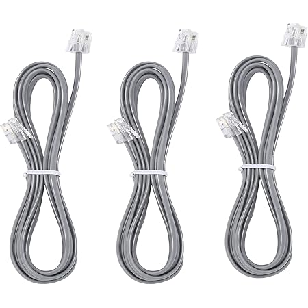 Telephone landline Extension Cord Cable Cord with Standard RJ-11 6P4C ...