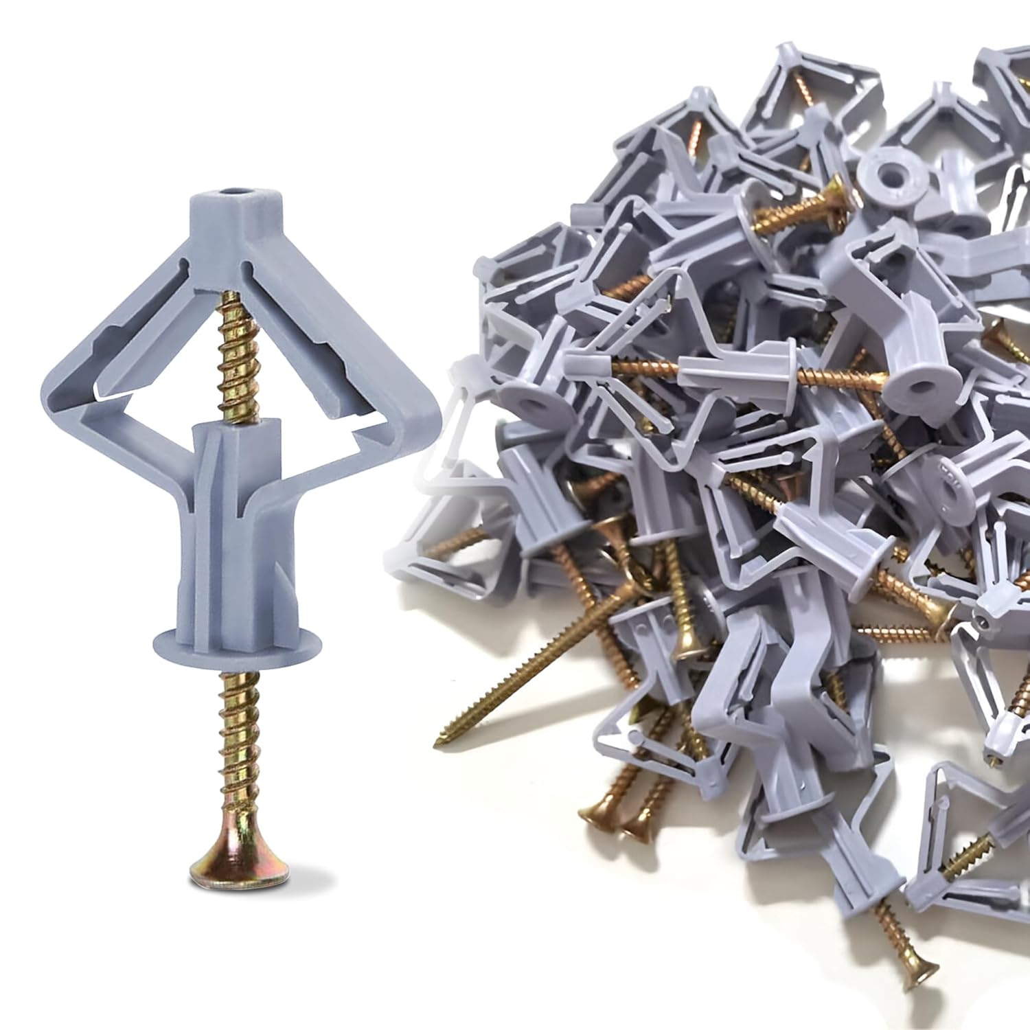 DC VOLTAGE 50Pcs Plasterboard Wall Plugs and Screws fixings Set Plastic ...