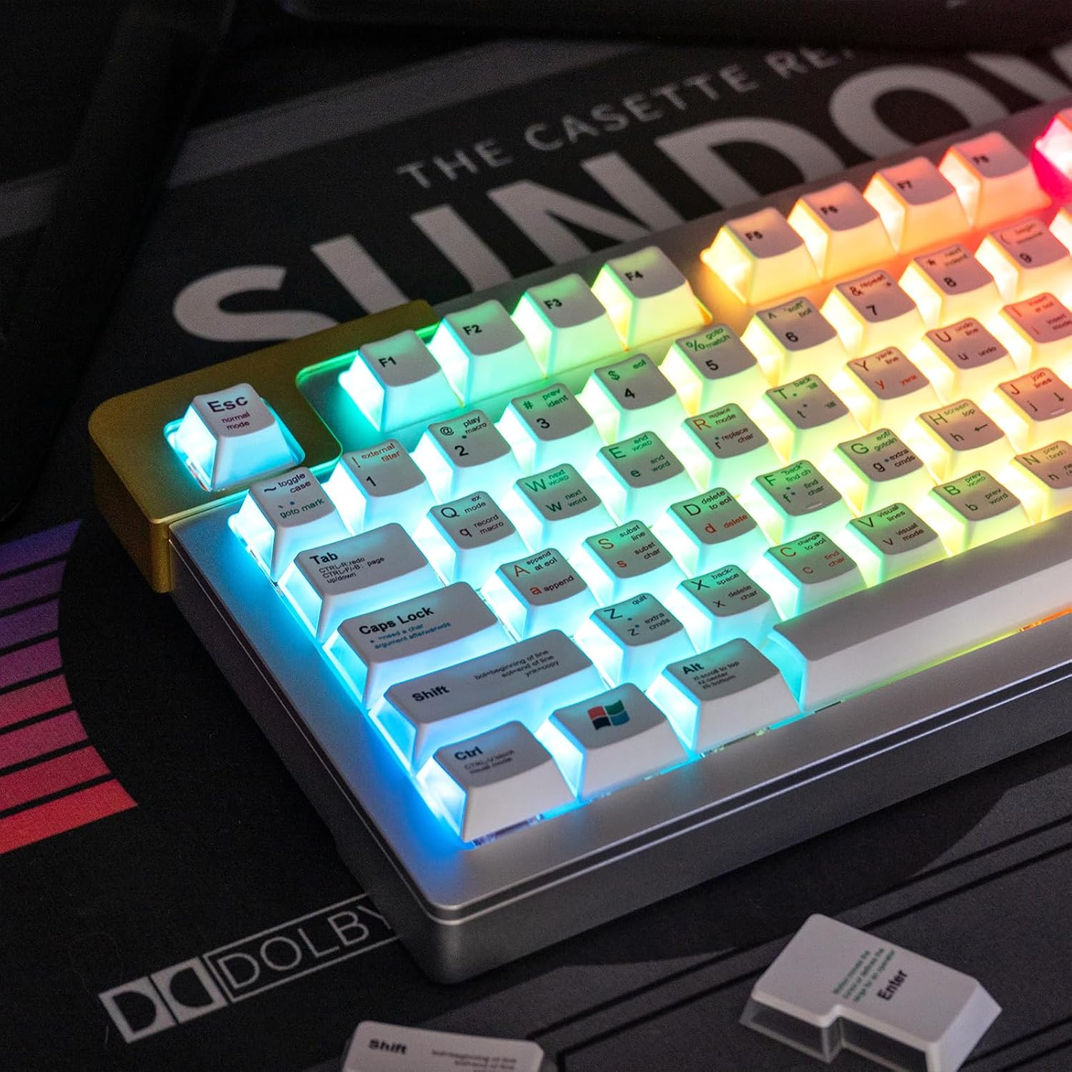 Amazon.com: SUEHIODHY Clear PBT Keycaps, Three Sided Transparent Keycap ...
