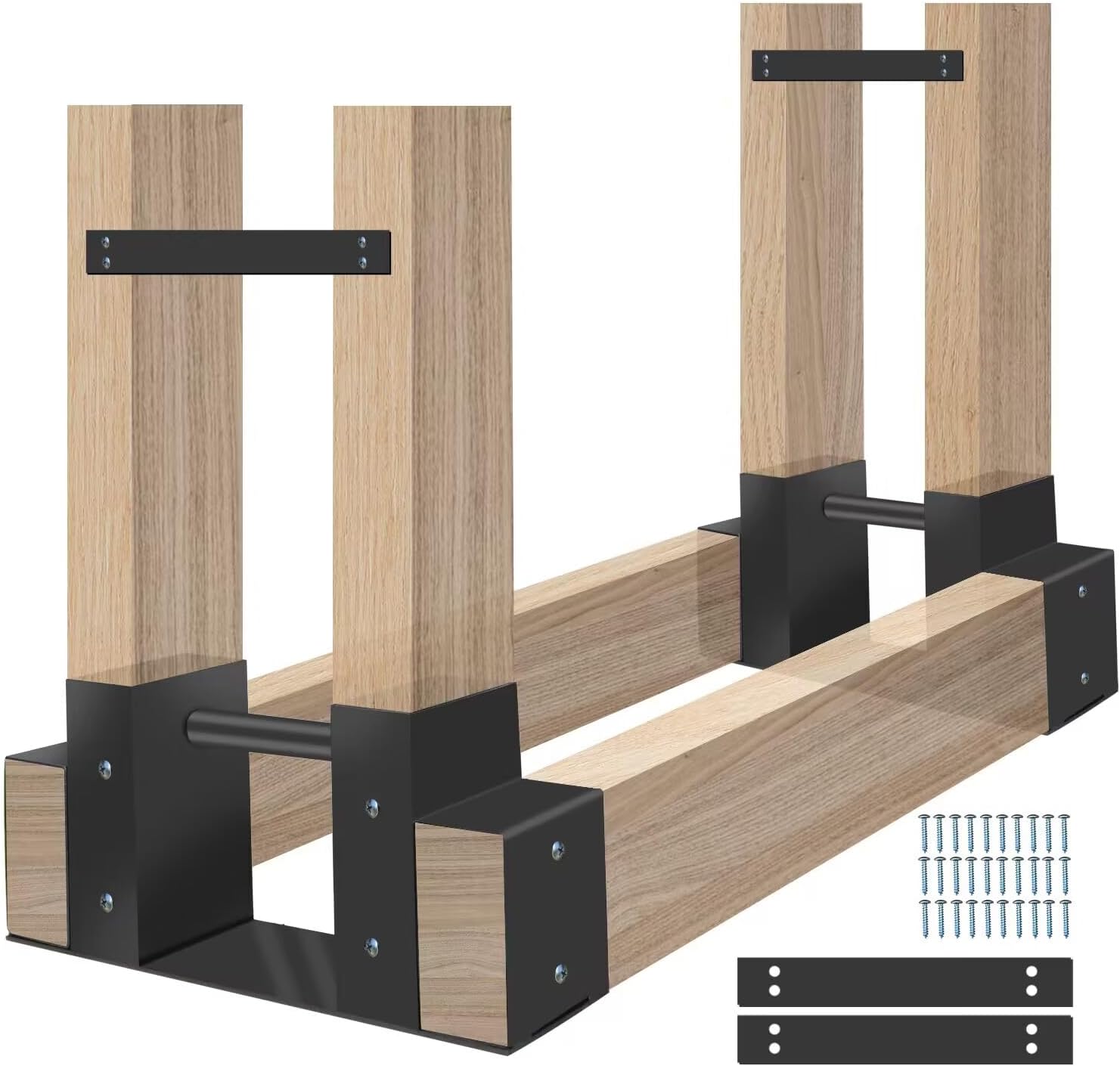 Amazon.com: VODA Firewood Rack Brackets Kit for Firewood Log Storage ...