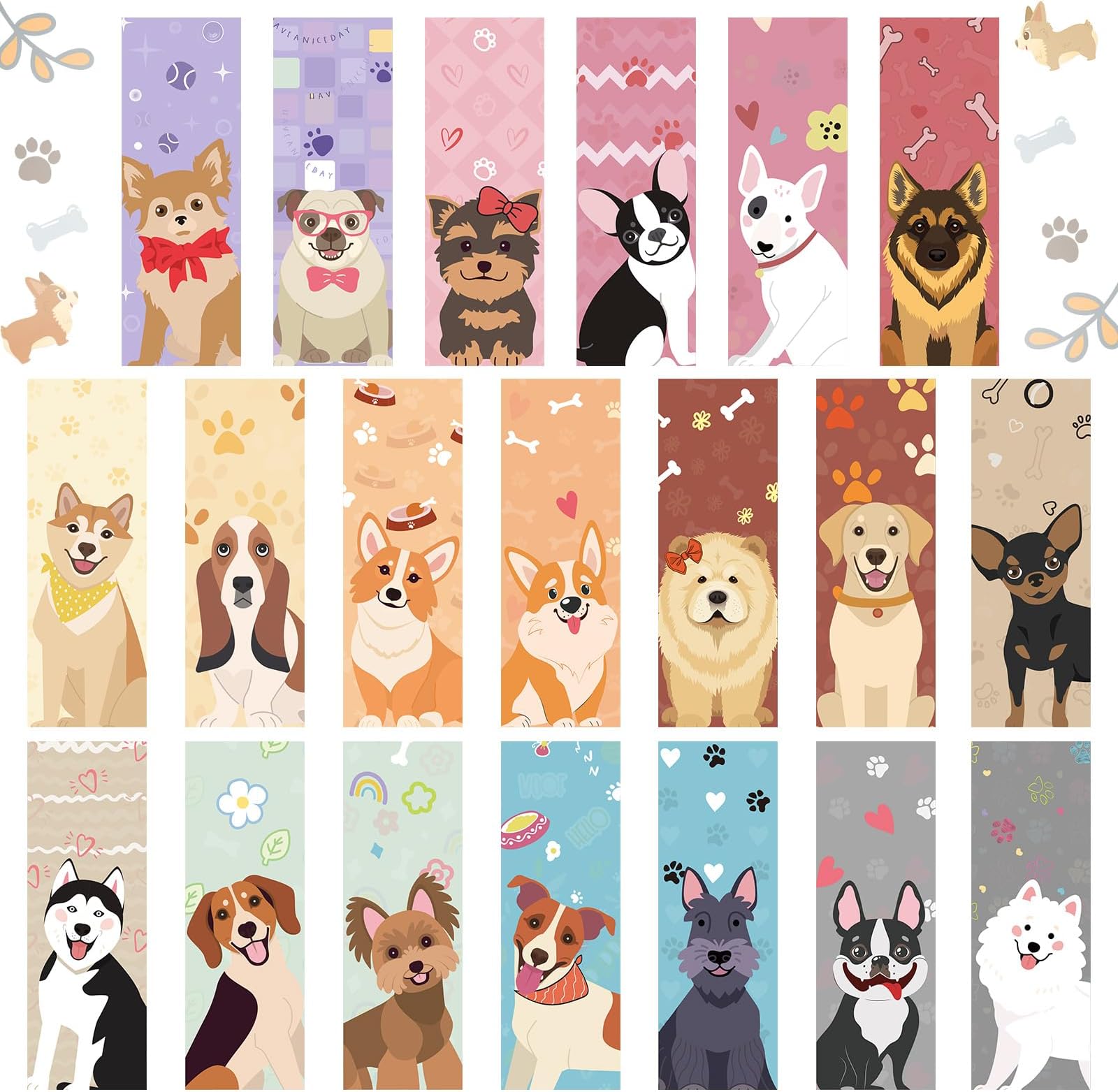 Amazon.com: Kosiz 200 Pcs Dog Bookmarks for Kids Cute Book Markers Bulk ...