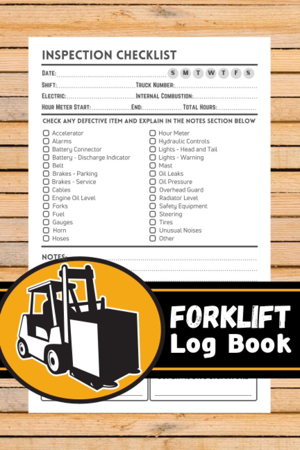 Forklift Log Book Forklift Inspection Checklist Log Book To Keep ...