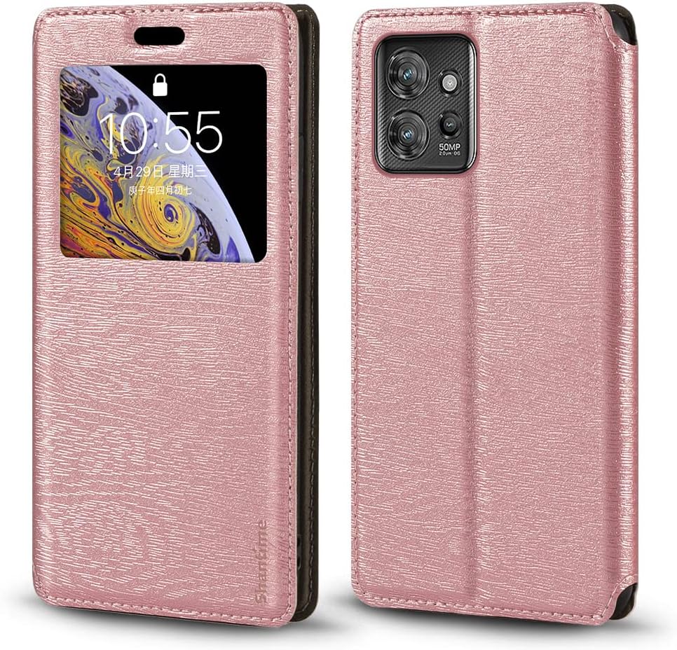 Invisible Magnetic View Window PU Leather Flip Case Compatible with ...