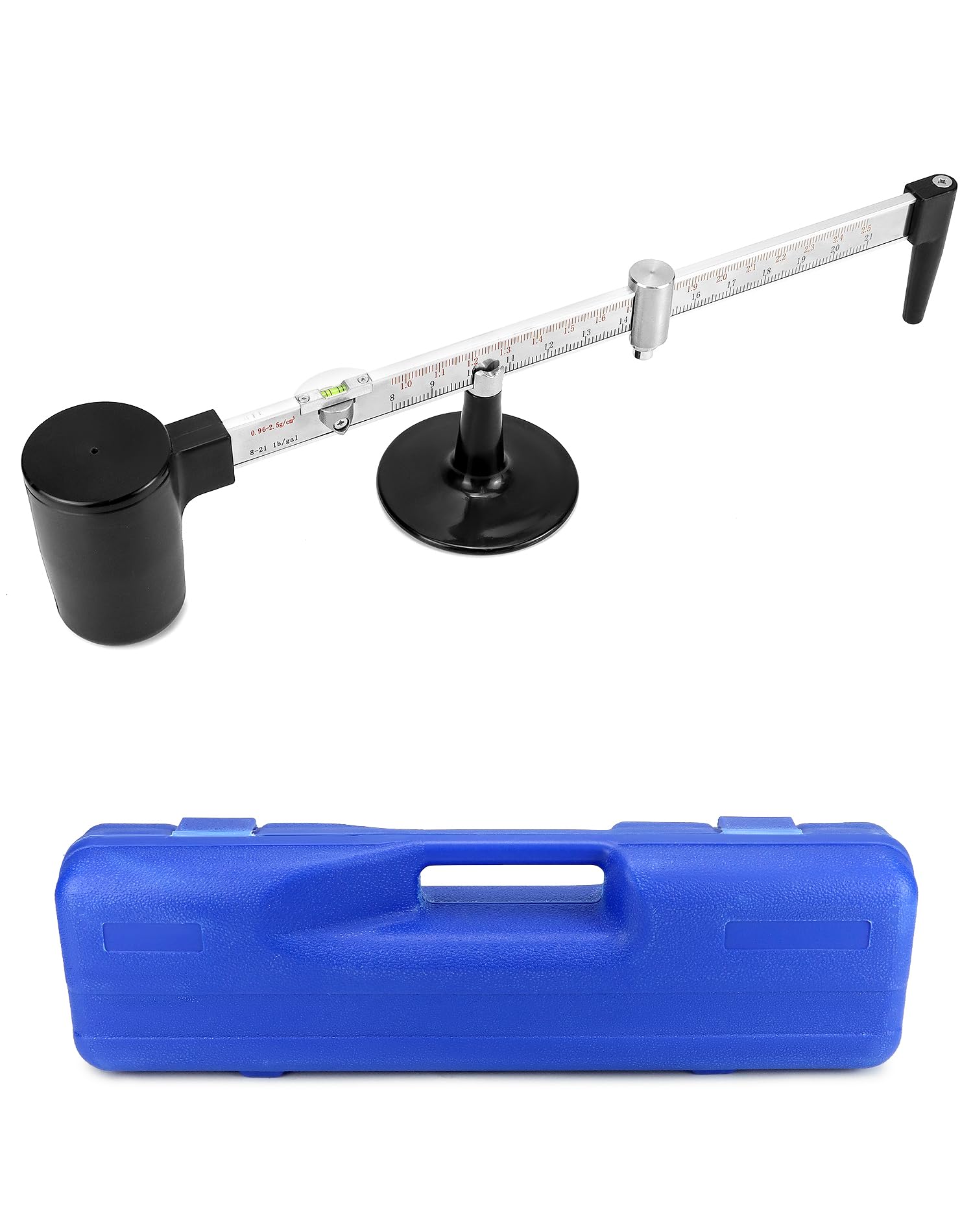 QWORK Mud Hydrometer - Engineering Plastic Mud Scale Liquid Densimeter ...