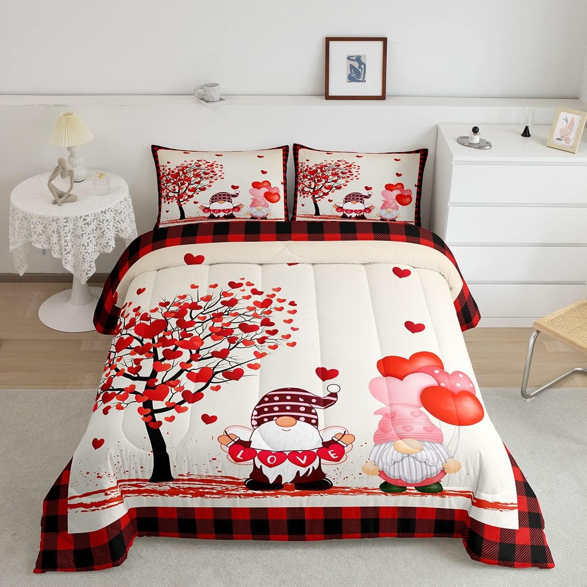 Amazon.com: Romantic Bedding Sets Queen Valentines Day Comforter Set ...