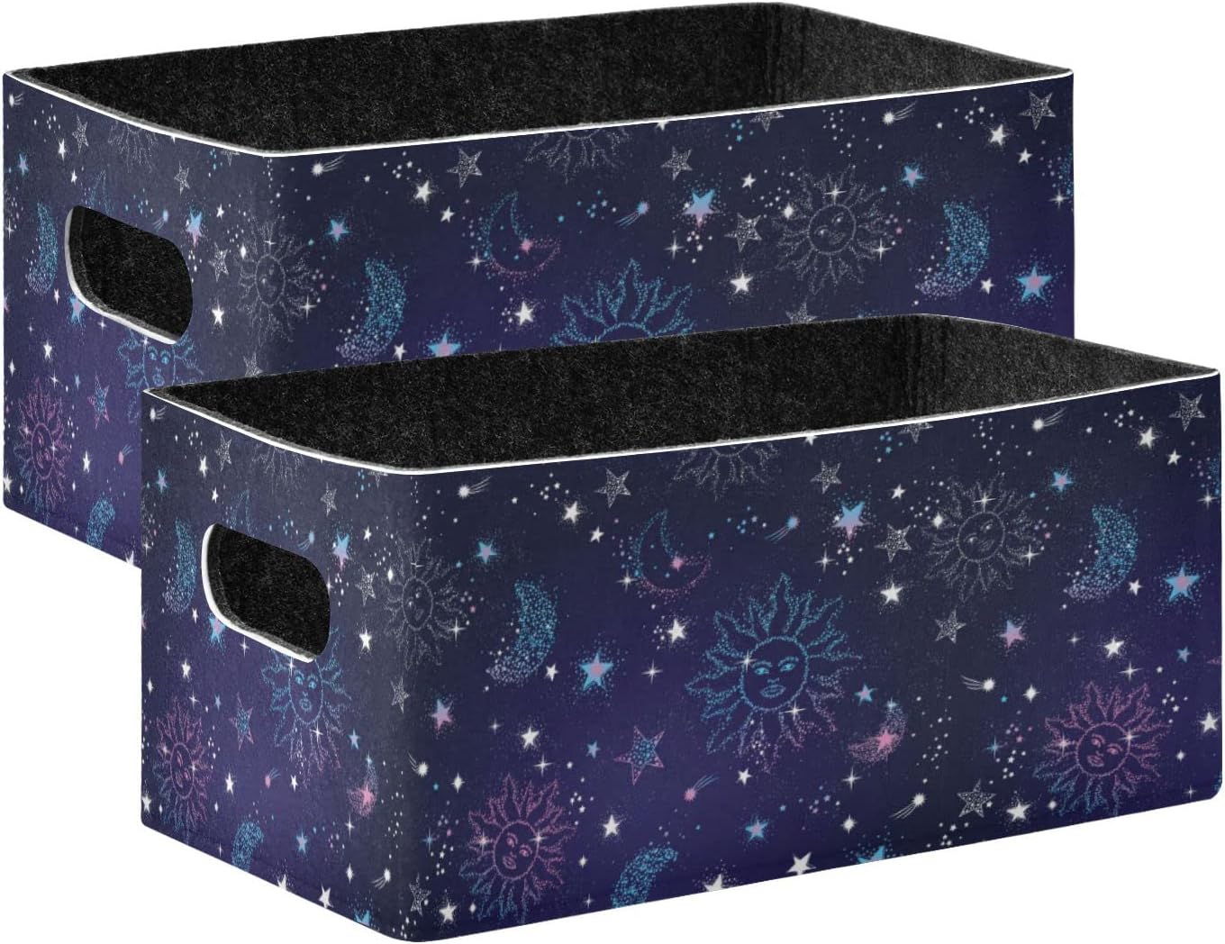 Amazon.com: Emelivor Space Galaxy Storage Basket Bins Set (2pcs) Felt ...