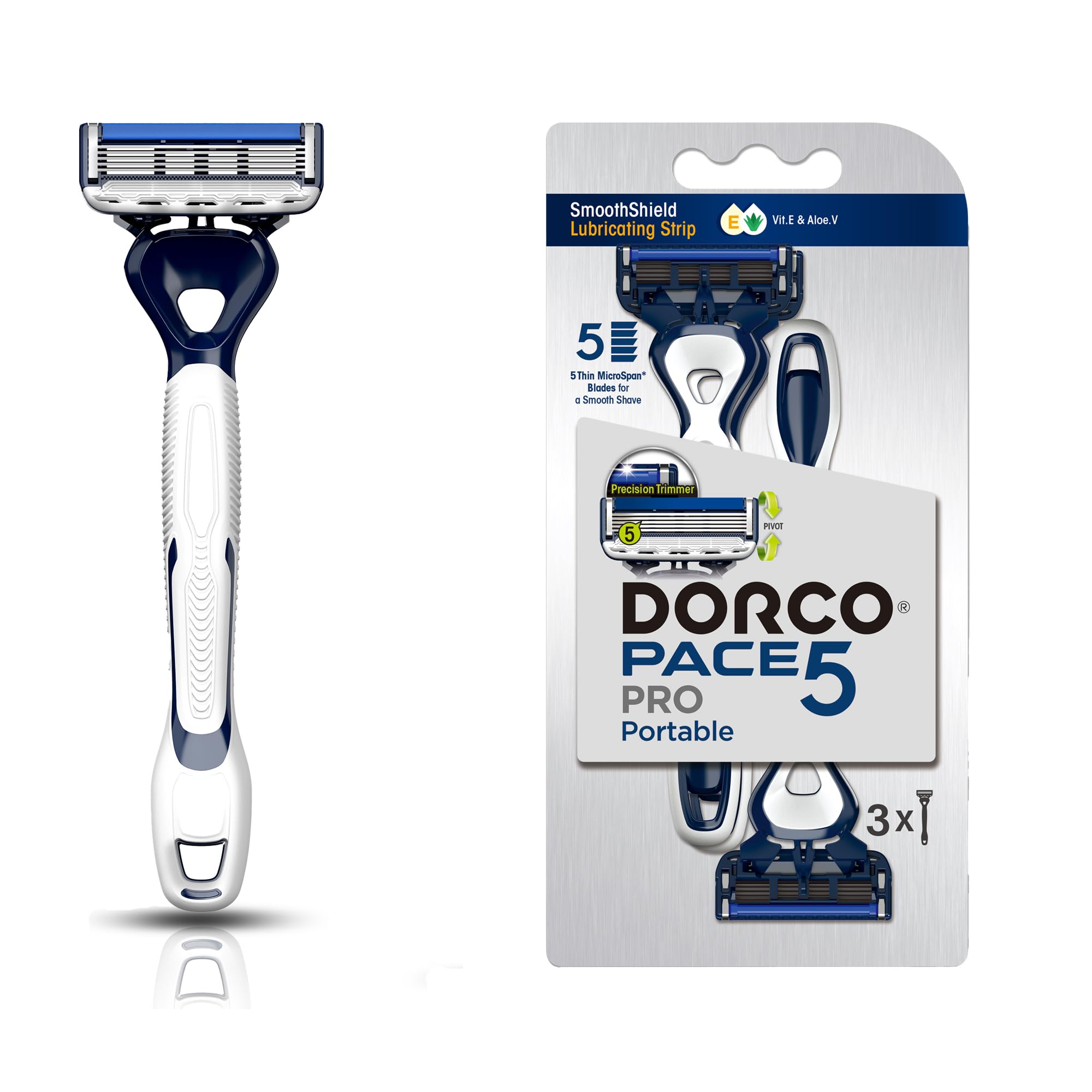 Amazon.com: DORCO Pace Pro 5 Disposable Razors, 3 pack - Long Lasting 5 ...