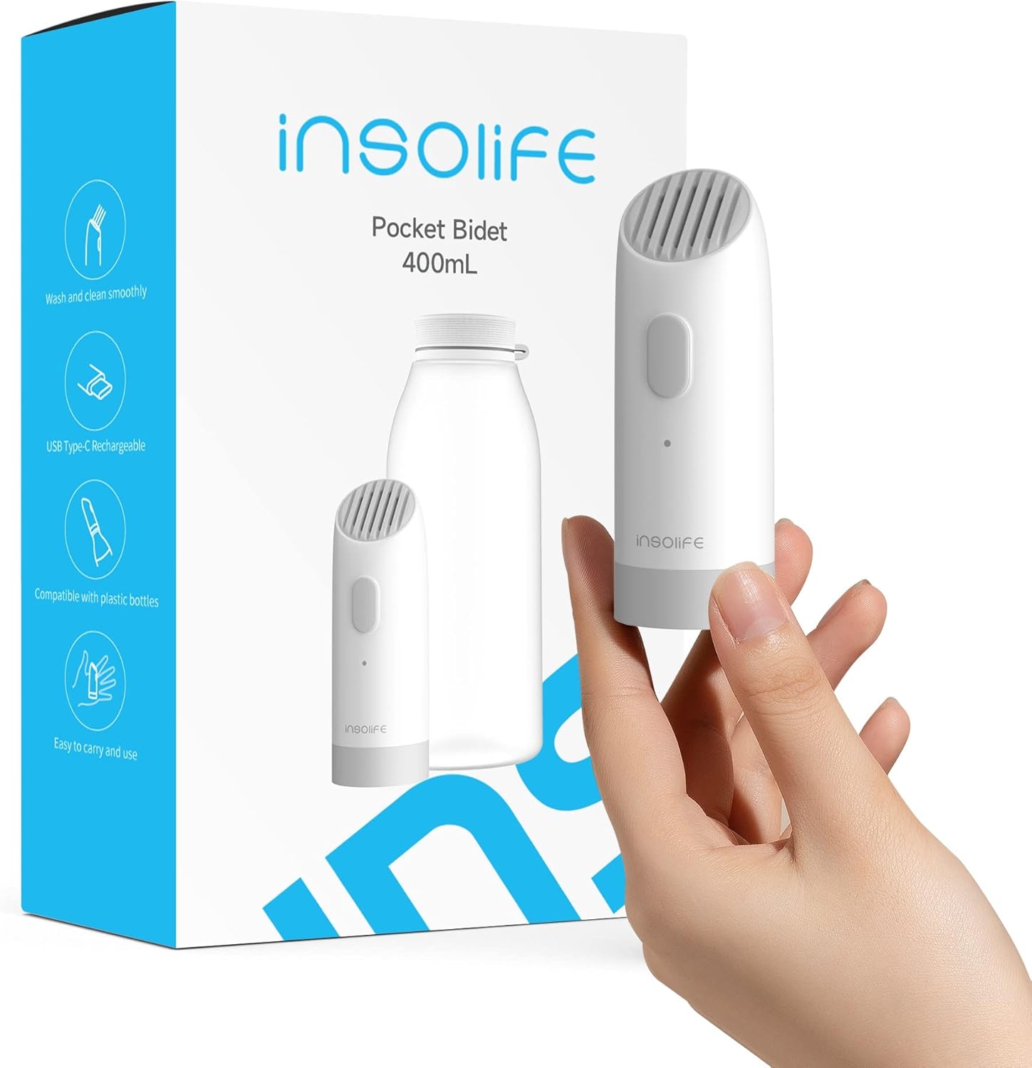 Portable Bidet - insolife Electric USB Rechargeable Mini Handheld ...