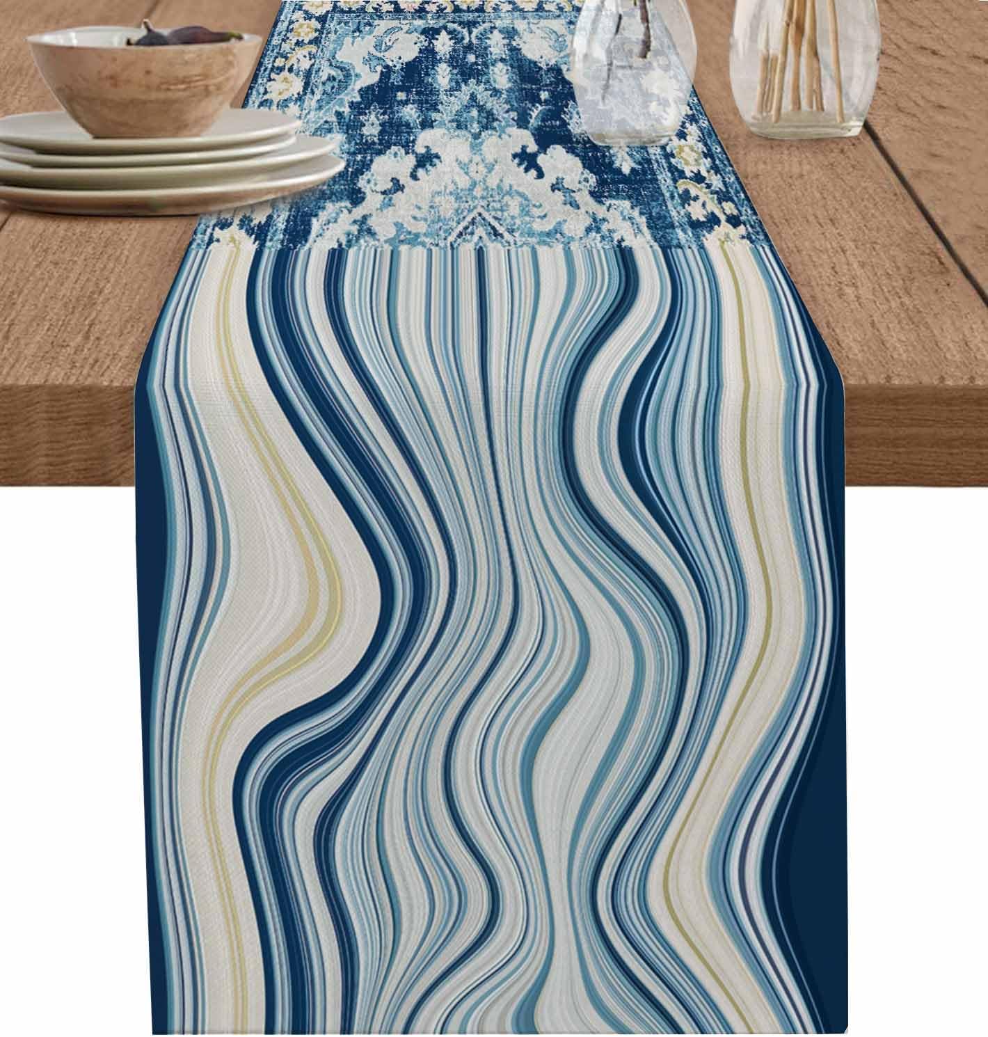 Amazon.com: Blue Boho Southwestern Table Runner 48 Inches Long for ...