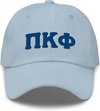 Pi Kappa Phi Embroidered Dad Hat | Blue Pi Kapp Letters at Amazon Men’s ...