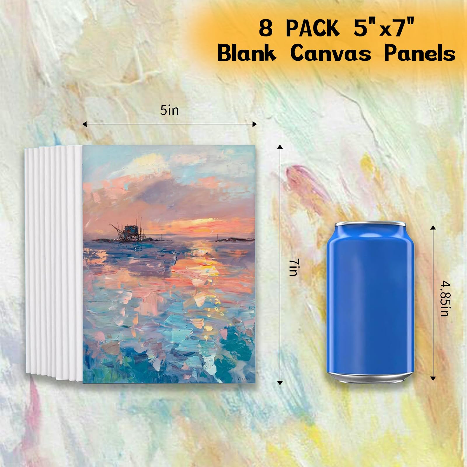 Snapklik.com : Canvas Boards For Painting 8 Pack, 5x7 Inch Art Painting Supplies, 100% Cotton ...