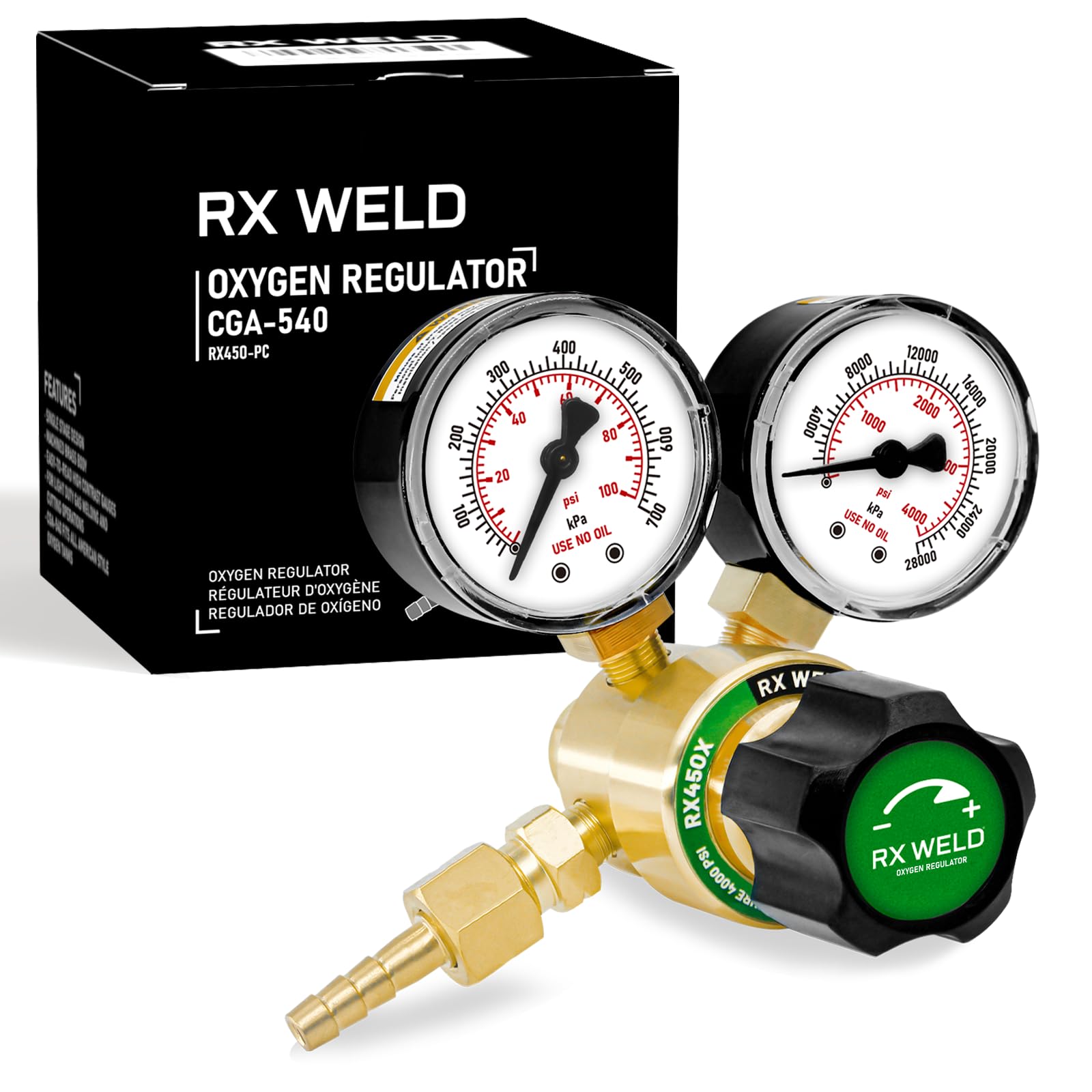 Snapklik.com : RX WELD Oxygen Regulator Welding Gas Gauges CGA 540 ...