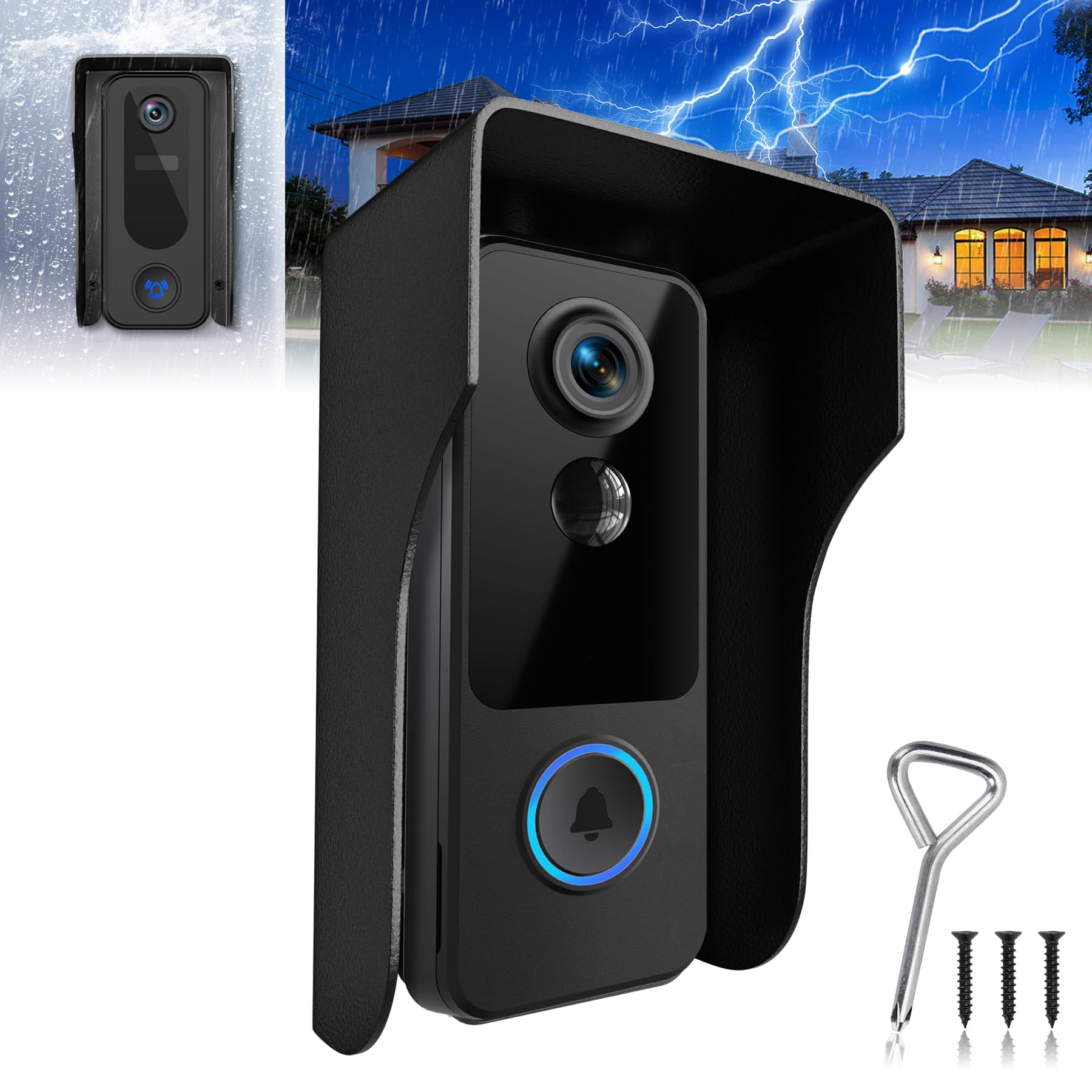 Doorbell Rain Cover,Ring Doorbell Cover,Waterproof Ring Doorbell Anti ...