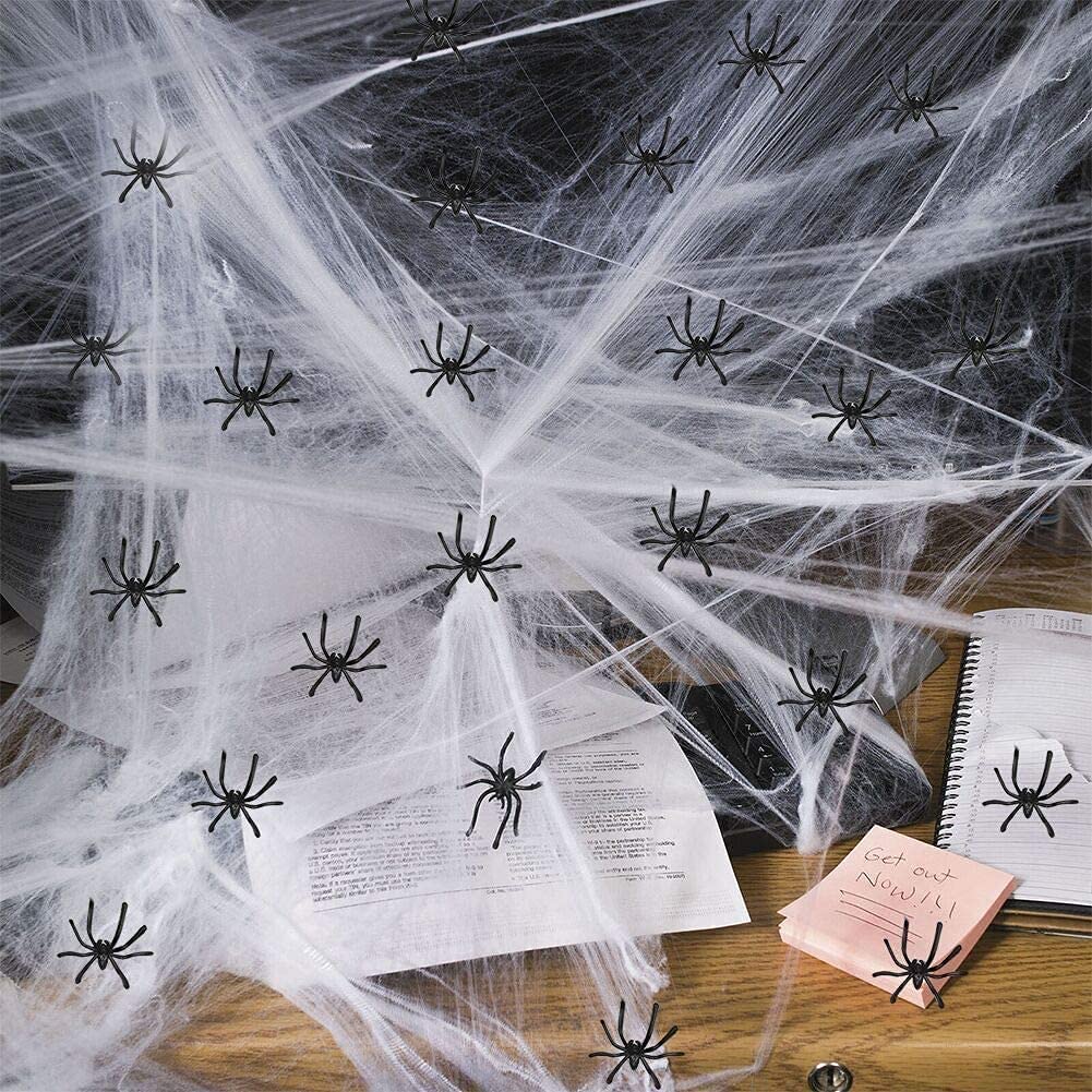 Buy Kederwa 400sqft Halloween Spider Webs Stretch Cobwebs with 20 ...