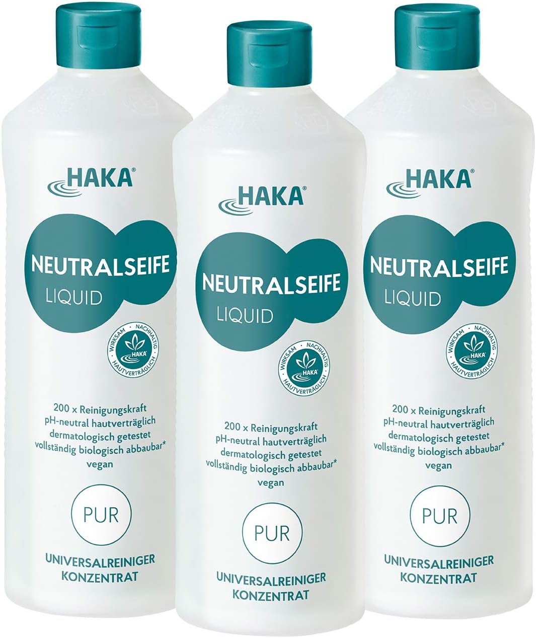 HAKA Neutralseife Flüssig Original I 3x1 Liter Neutralreiniger I ...