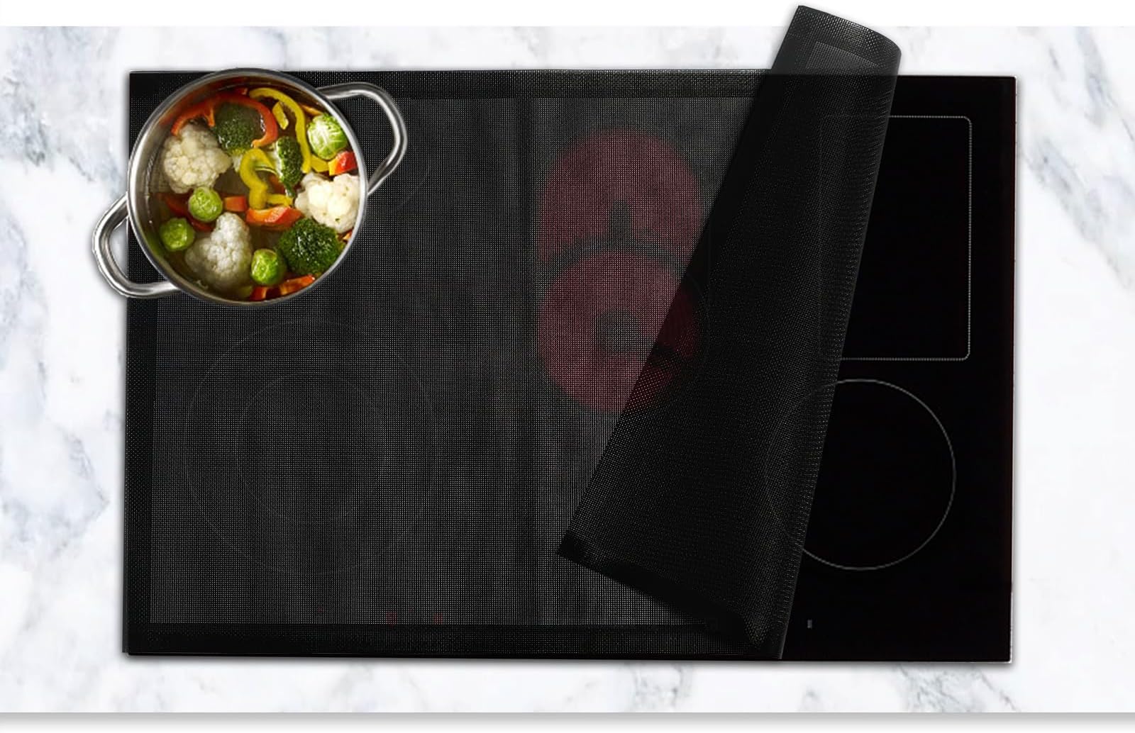 52x78cm Tapis de Protection Plaque Cuisson Induction,Tapis de Cuisson à ...