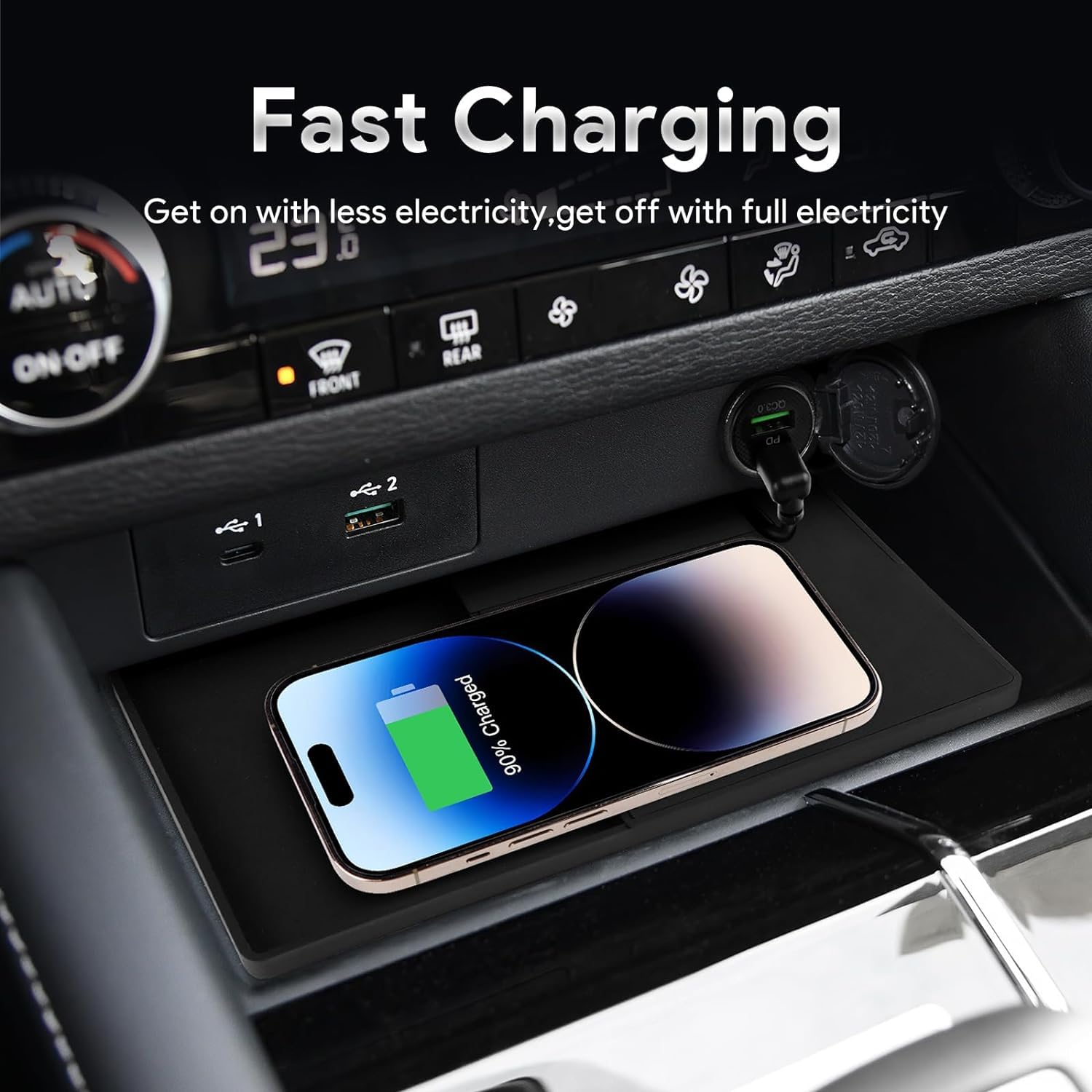 Snapklik.com : QXZcar For 2022-2024 Mitsubishi Outlander Wireless Charger