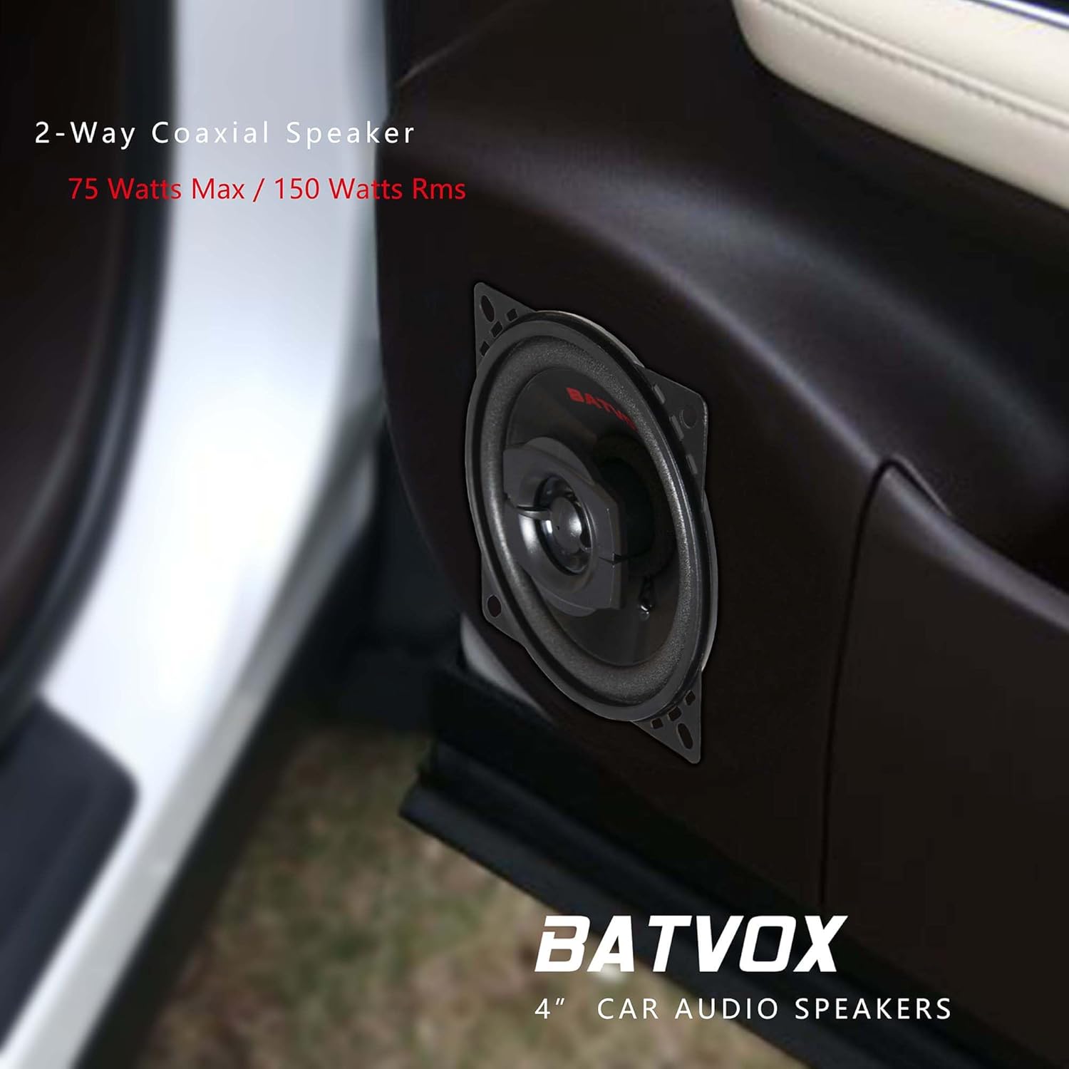 BATVOX CS401 150 Watts 4 Inch 2 Ways 4 Ohm Impedance and Piezo Tweeter ...