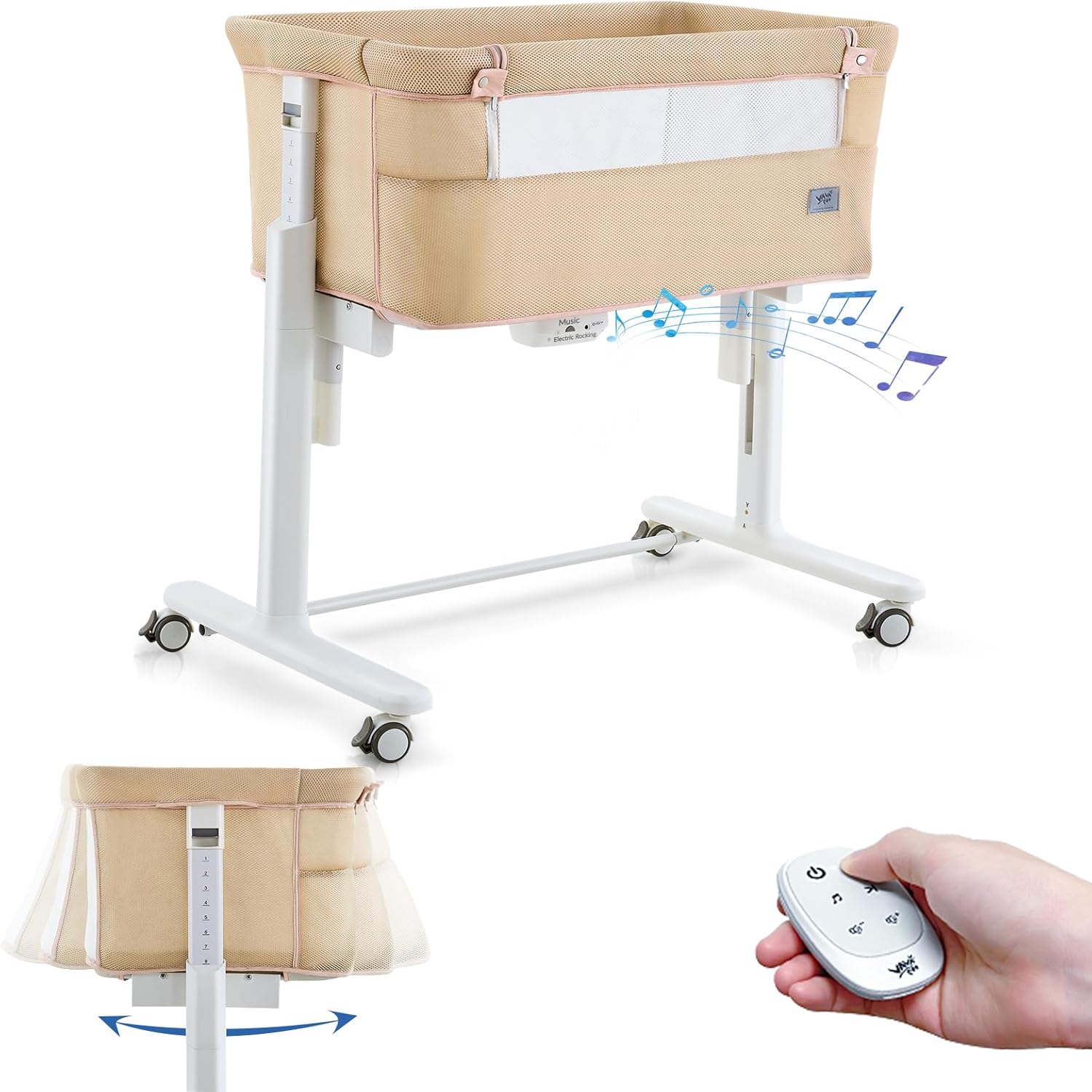 Amazon.com : VaVaSoo Rocking Bassinet for Baby Automatic Bedside ...