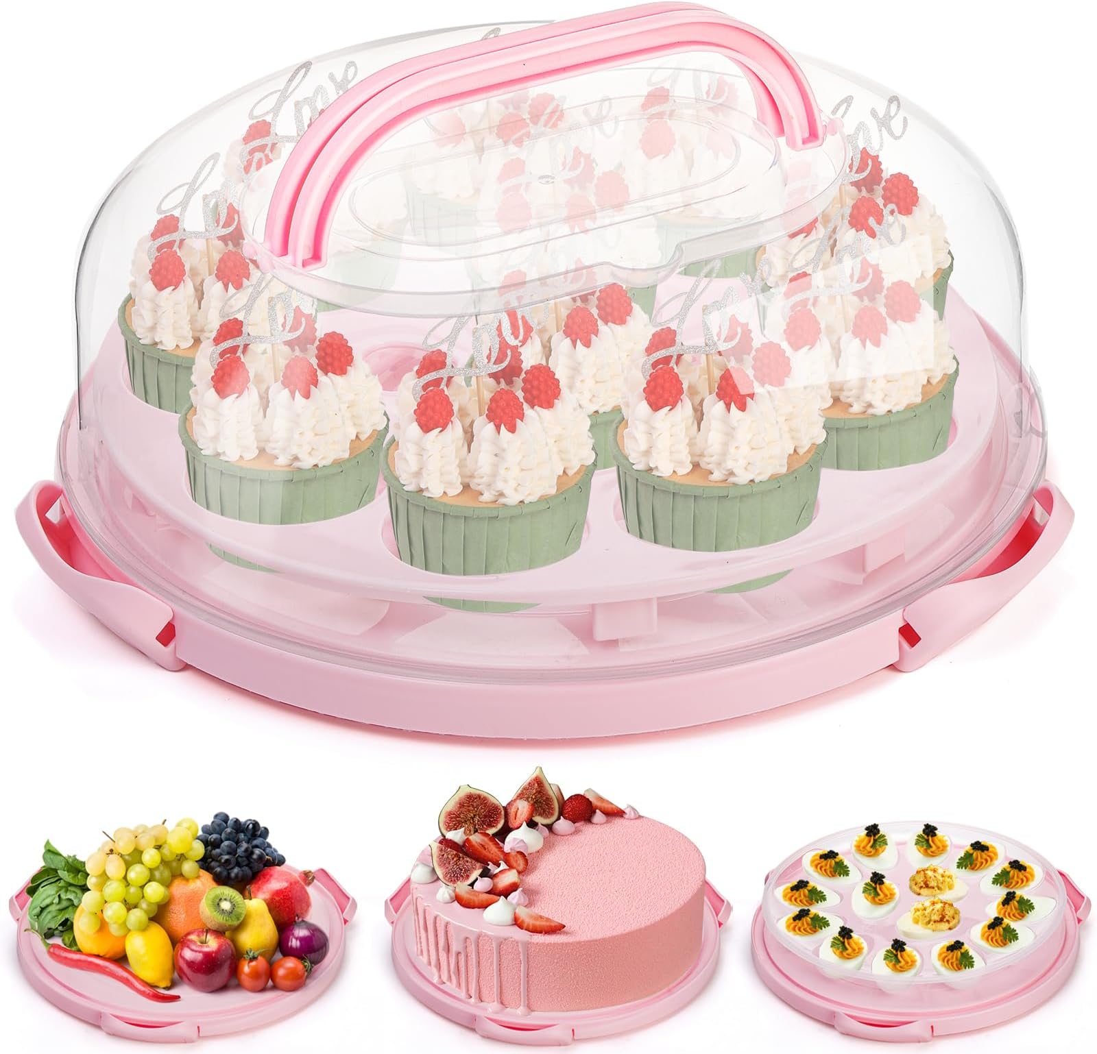 Amazon.com: Coloch Cake Carrier with Lid and Handle, 3 in 1 ...
