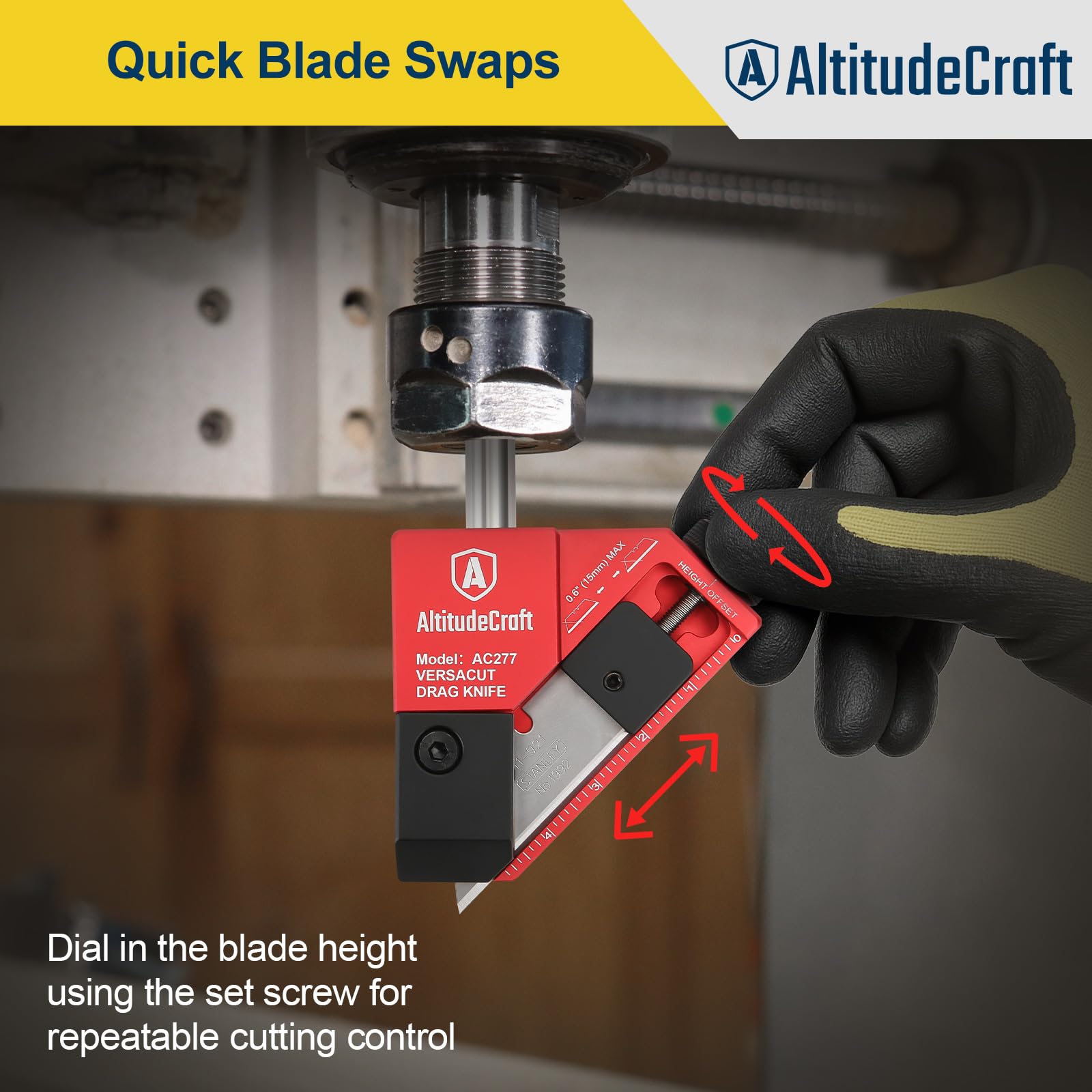 Snapklik.com : AltitudeCraft Precision Drag Knife 3/8” Shaft For CNC ...