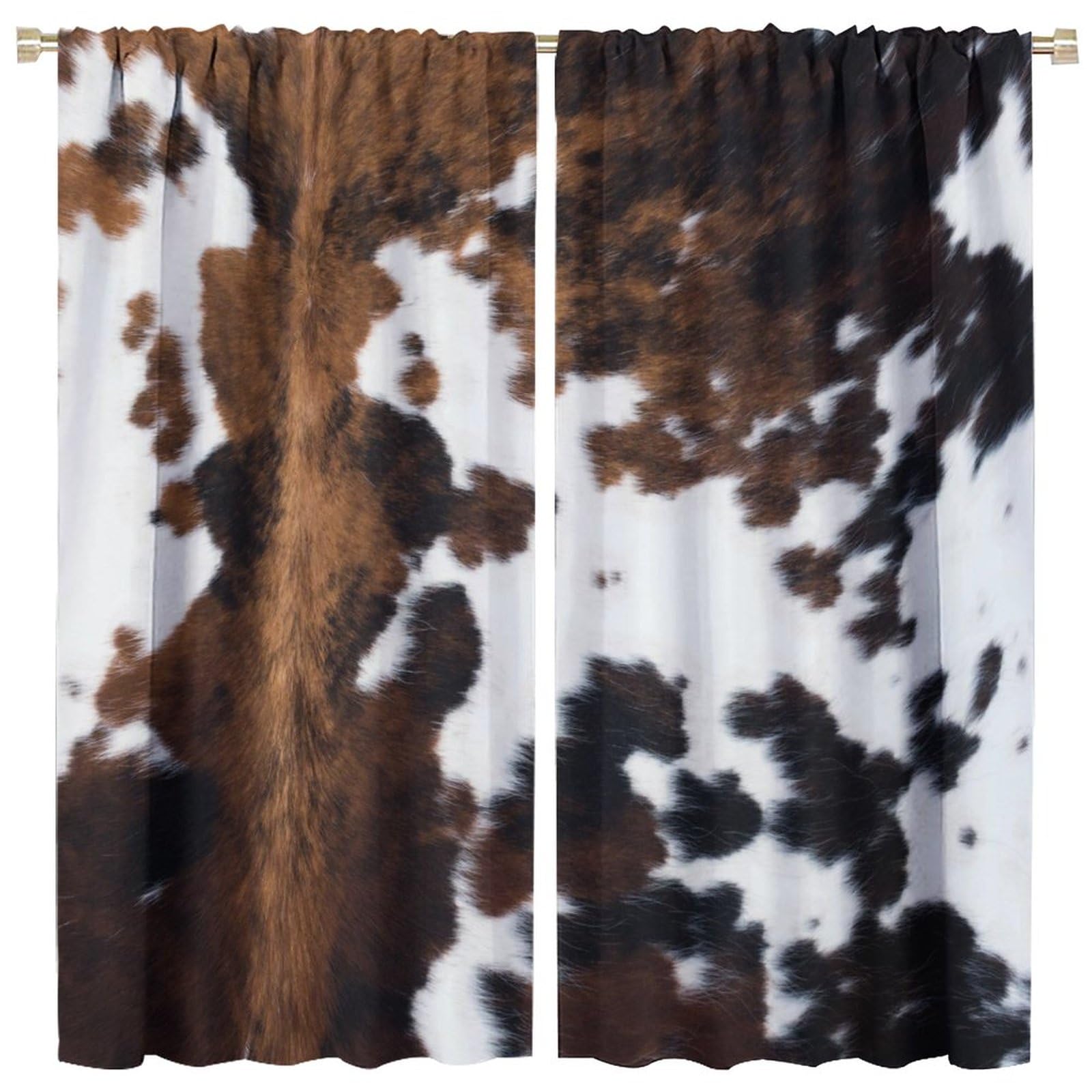 Amazon.com: LOMADIA Cow Print Blackout Curtain,Brown White Cowhide ...