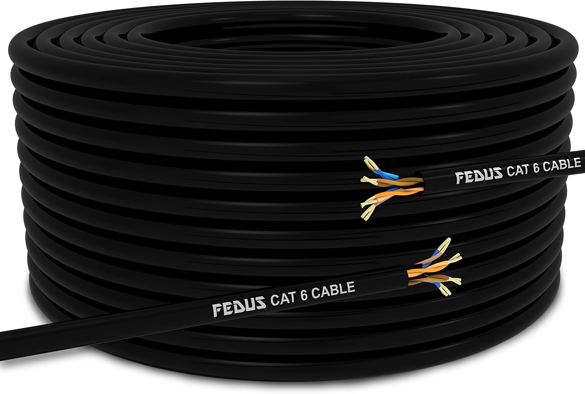 FEDUS 300 Meter Heavy Duty Outdoor Cat6 Cable Weatherproof/UV Resistant ...