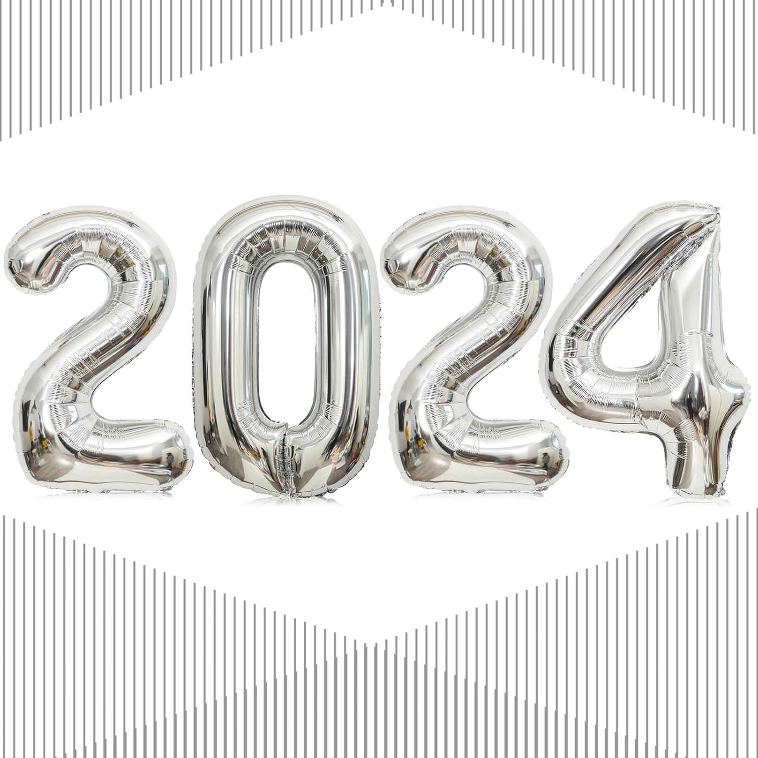 Amazon.com: 32 Inch 2024 Balloons Silver Number 2024 Balloons 2024 New ...