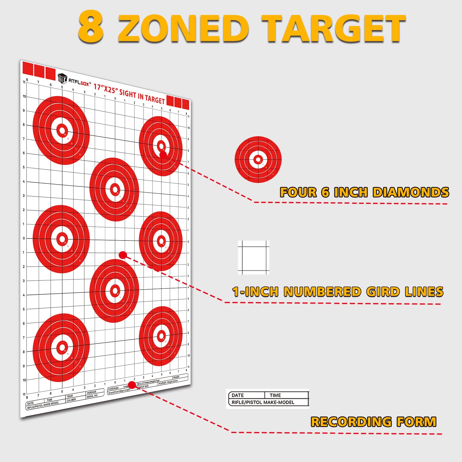 Snapklik.com : Atflbox Sight In Shooting Range Paper Target, 17X25 Inch ...