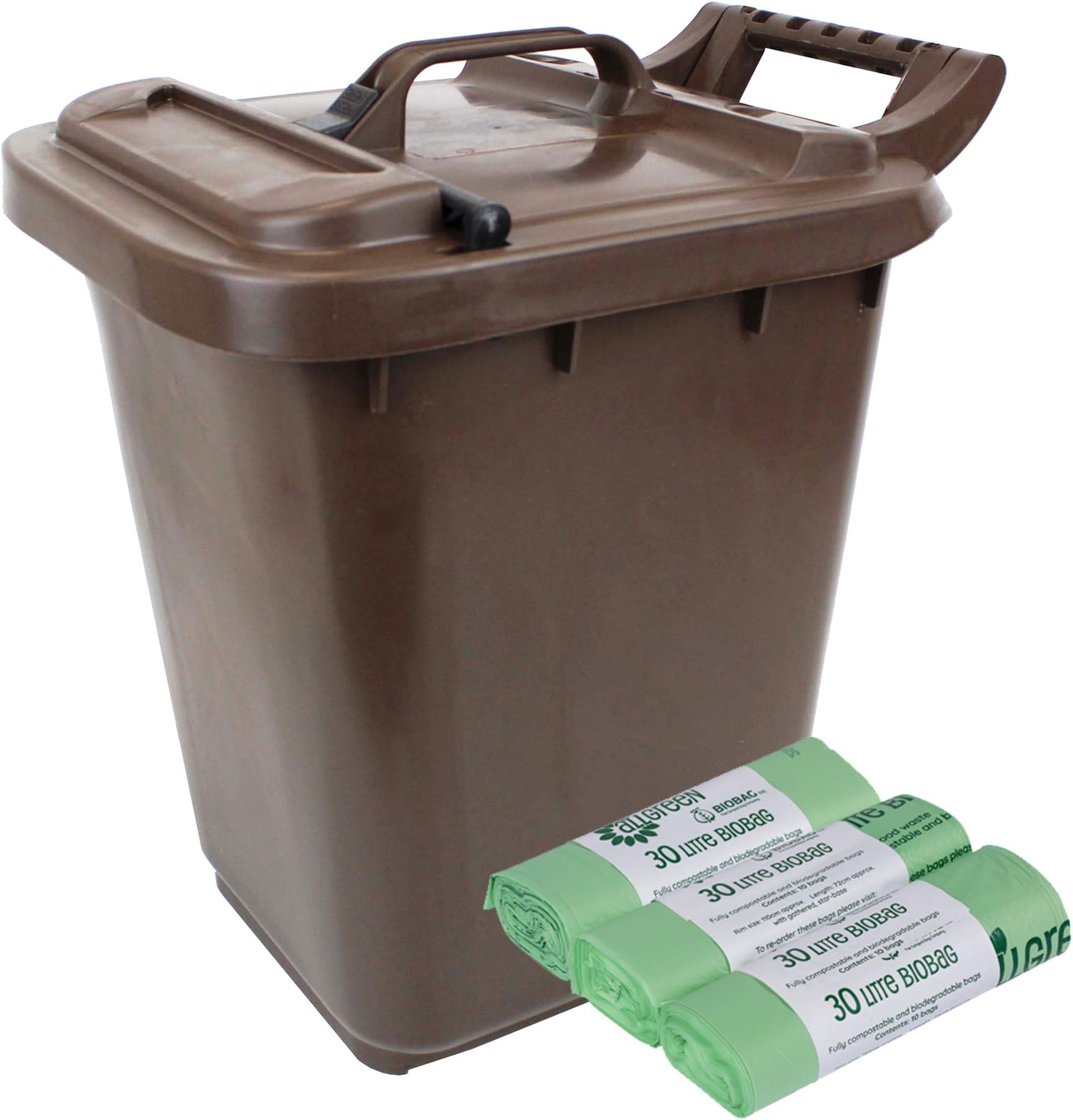 Large Compost Caddy - Green - for Food Waste Recycling (23 Litre) - 23L ...