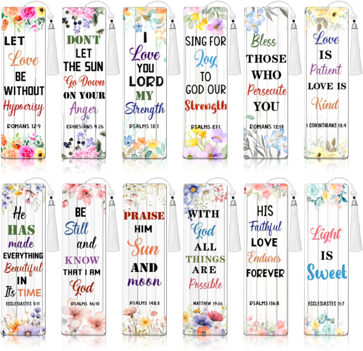 Amazon.com: 12 Pcs Christian Bible Verse Diamond Art Bookmarks Kit 5D ...