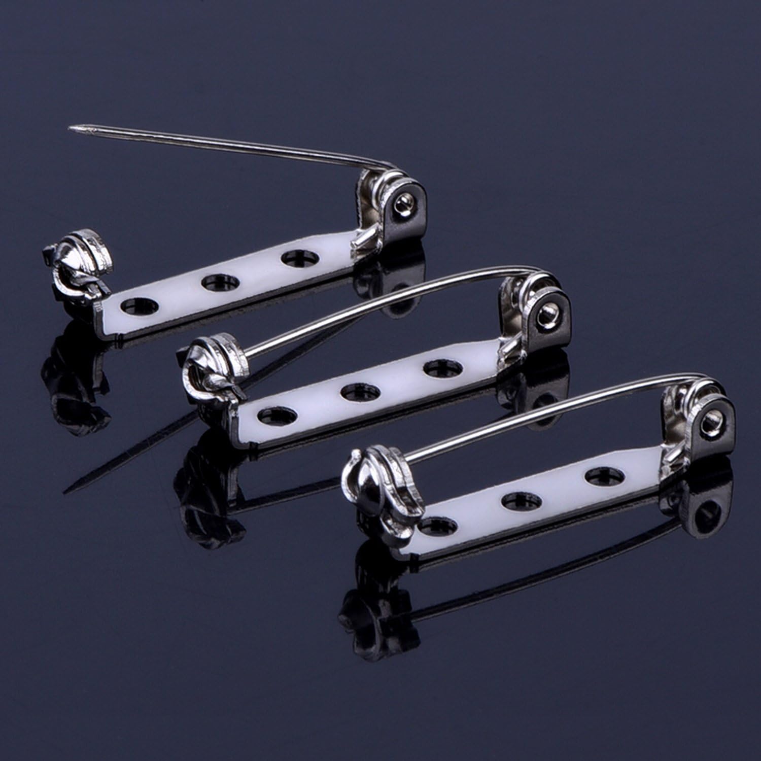 Generic Weddecor 25mm Silver Tone Brooch Pins with Back Bar Safety ...