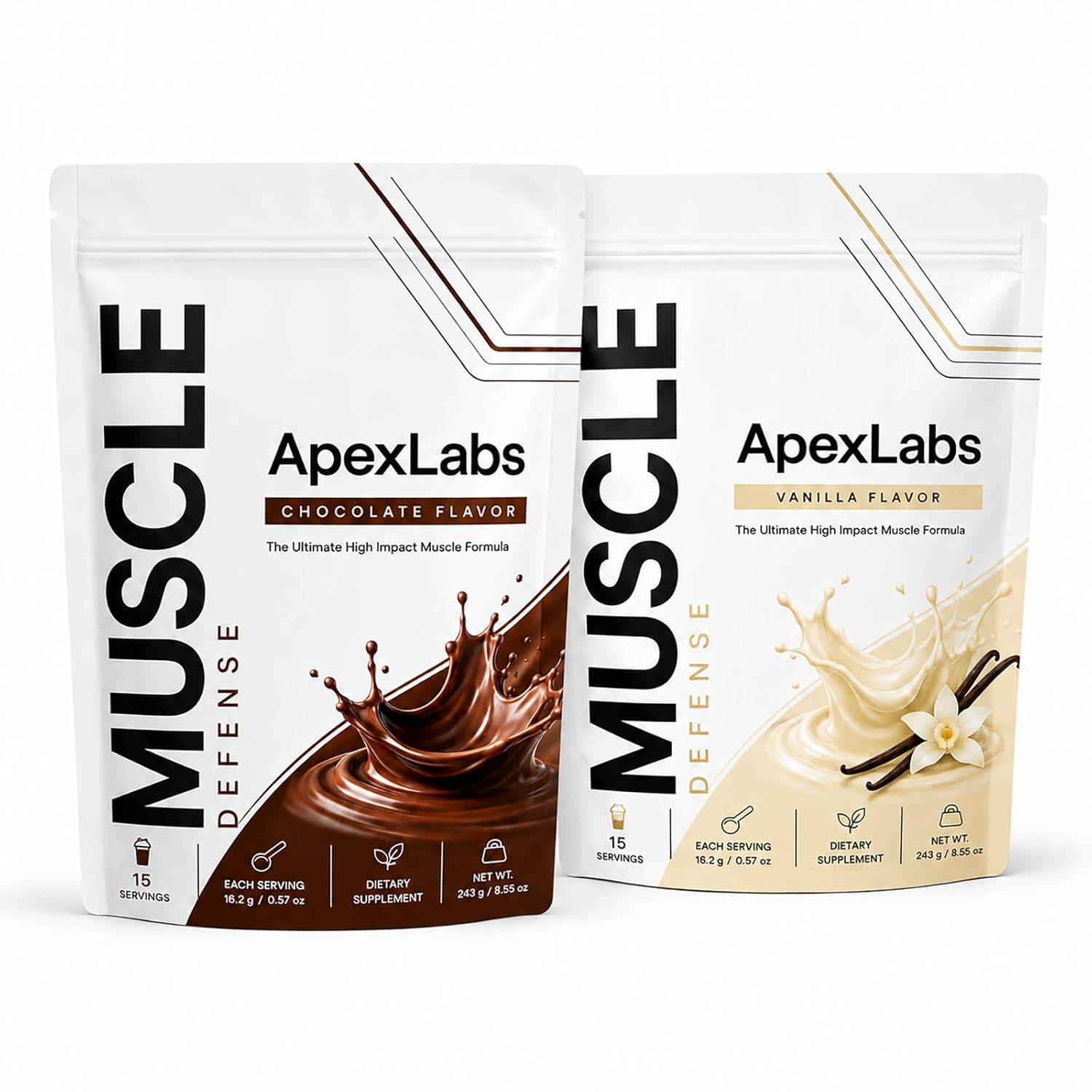 Amazon.com : Apex Labs Muscle Defense Powder, Chocolate and Vanilla ...