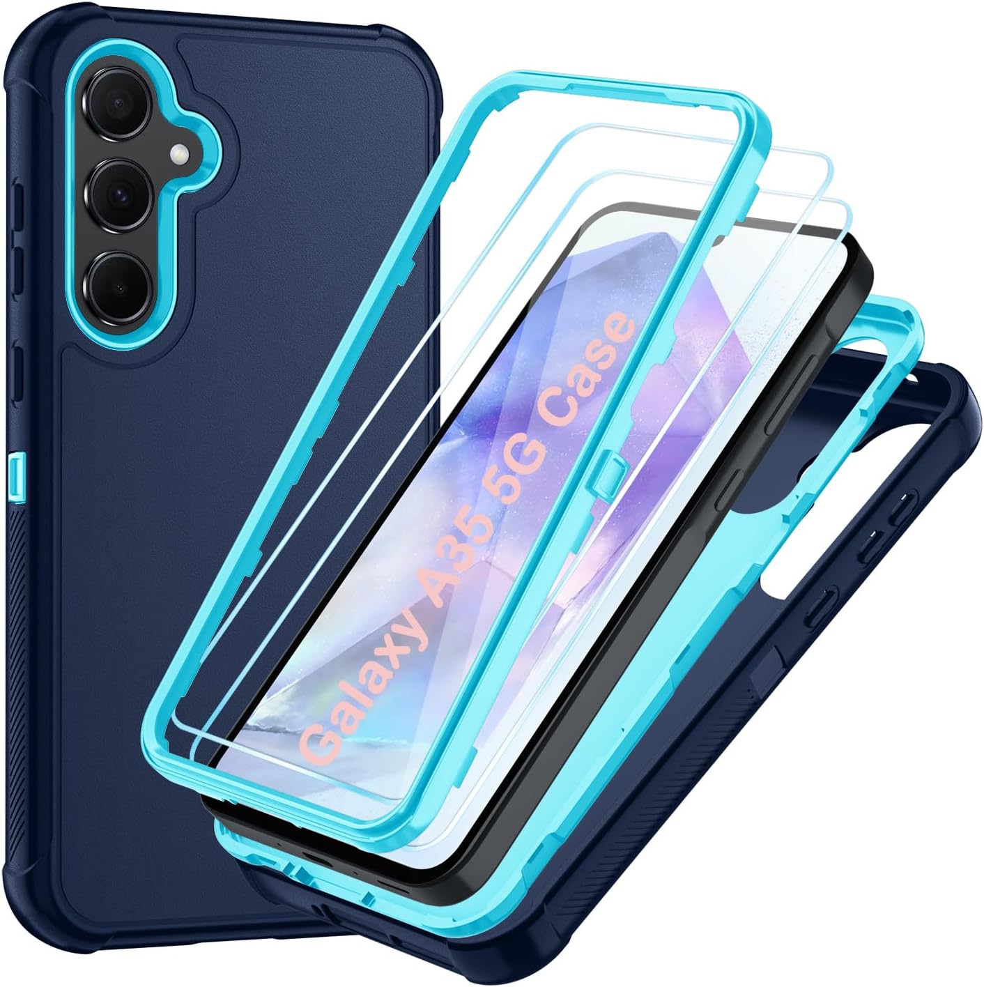 Suncasetor for Samsung Galaxy A35 5G Protective Case Navy/Blue | HD ...