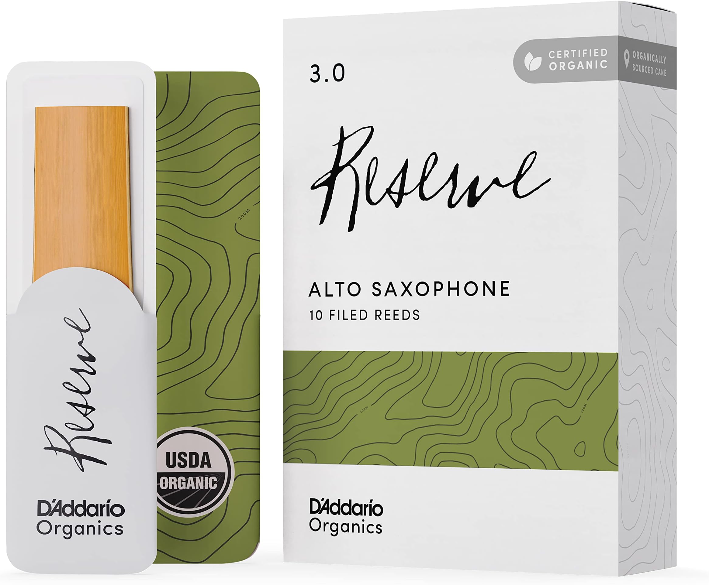 Amazon.com: D'Addario Reserve Sax First & Only Organic 3.0 Strength, 10 ...