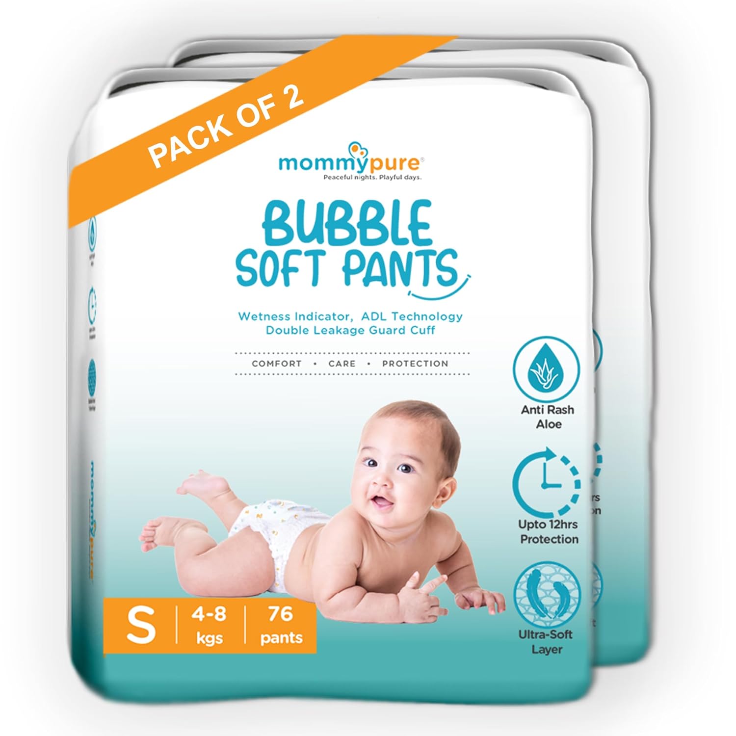 Buy MommyPure Baby Diapers | Small Size Diaper Pants | 152 Count | Upto ...