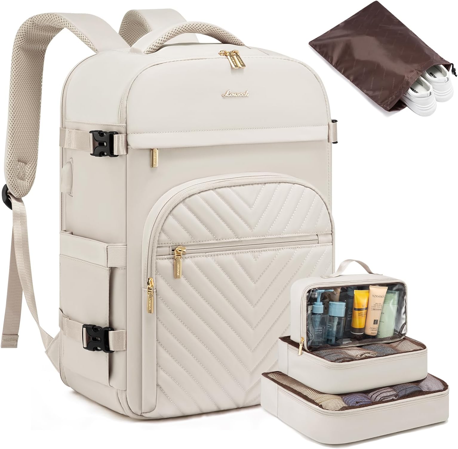 LOVEVOOK Handgepäck Rucksack Flugzeug, Reiserucksack Damen Groß 17 Zoll ...