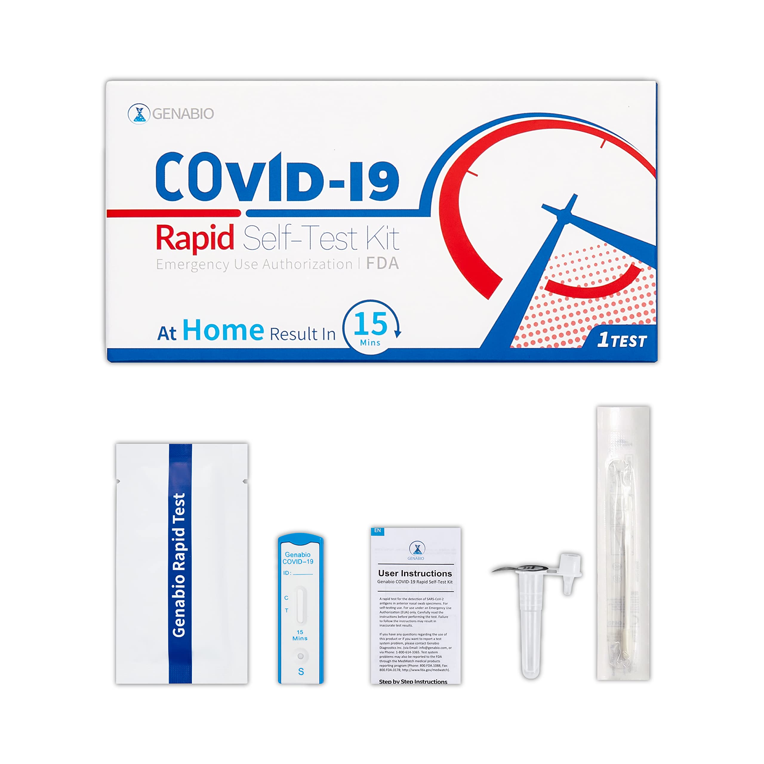 Snapklik.com : Genabio COVID-19 Rapid Self-Test Kit 15 Minute Results ...