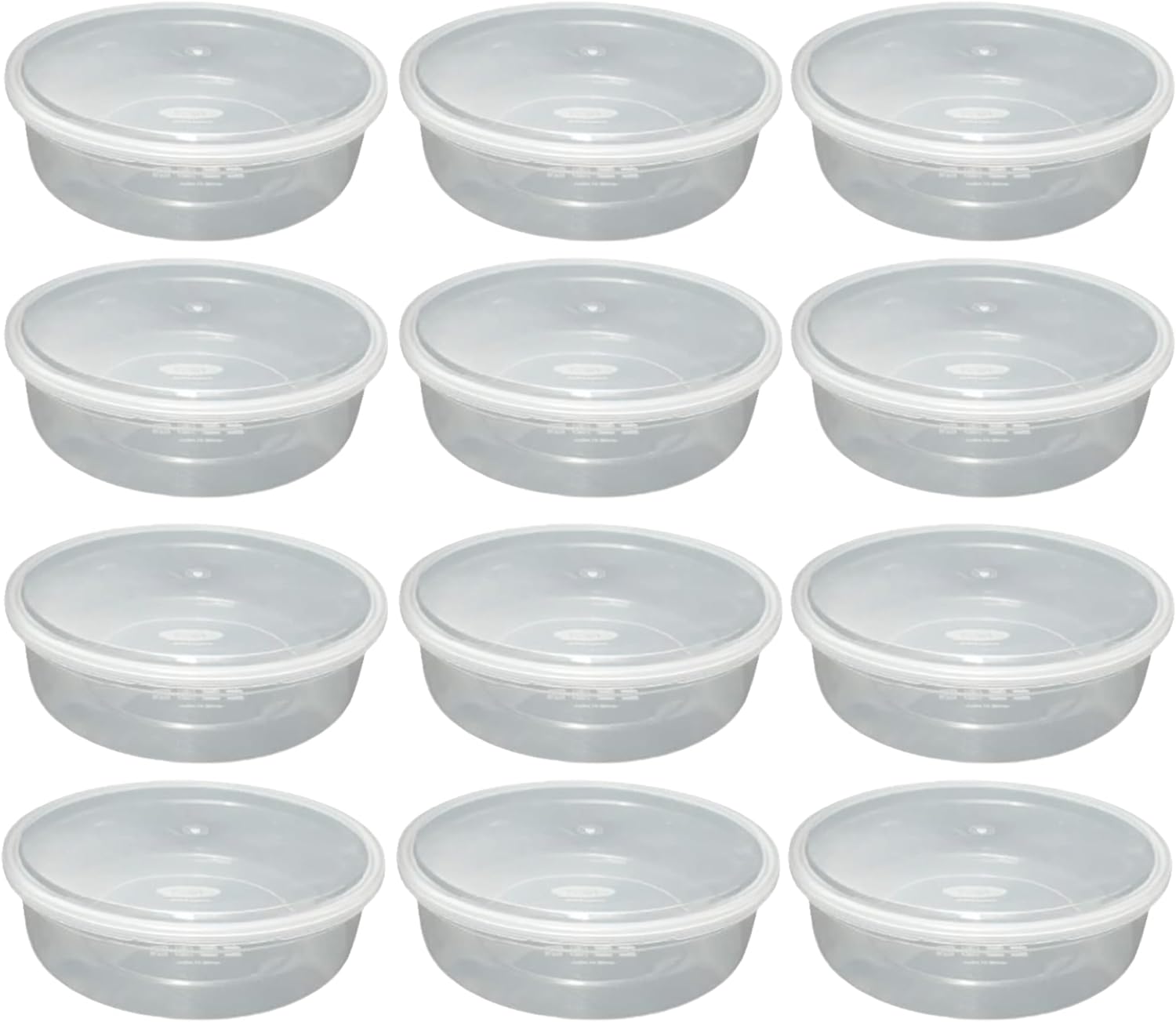 2L Litre/2000ML Round Clear Plastic Food Containers with Lids ...