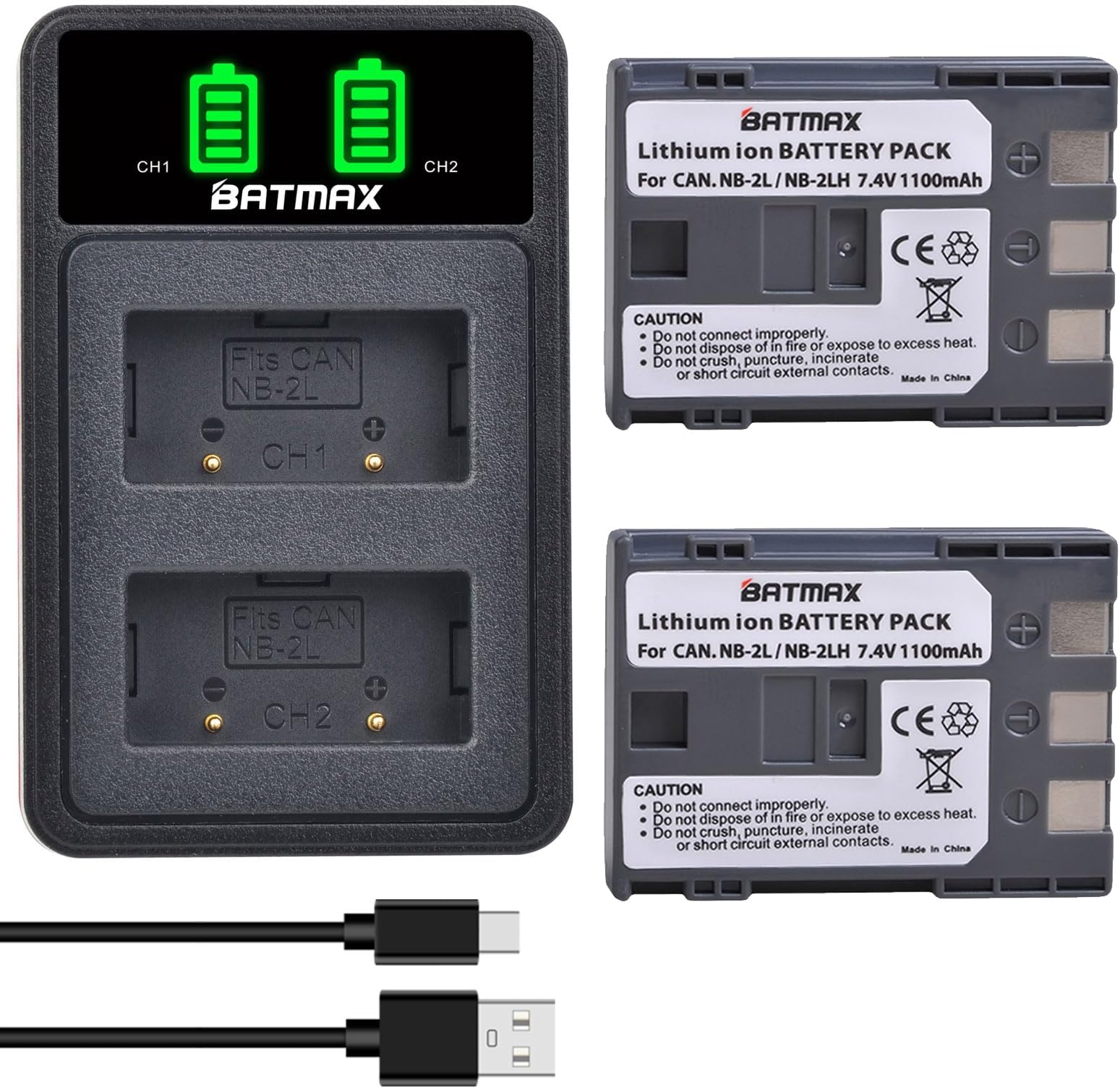 Amazon.com : Kastar Battery (3-Pack) and Charger Kit for Canon NB-2L NB ...