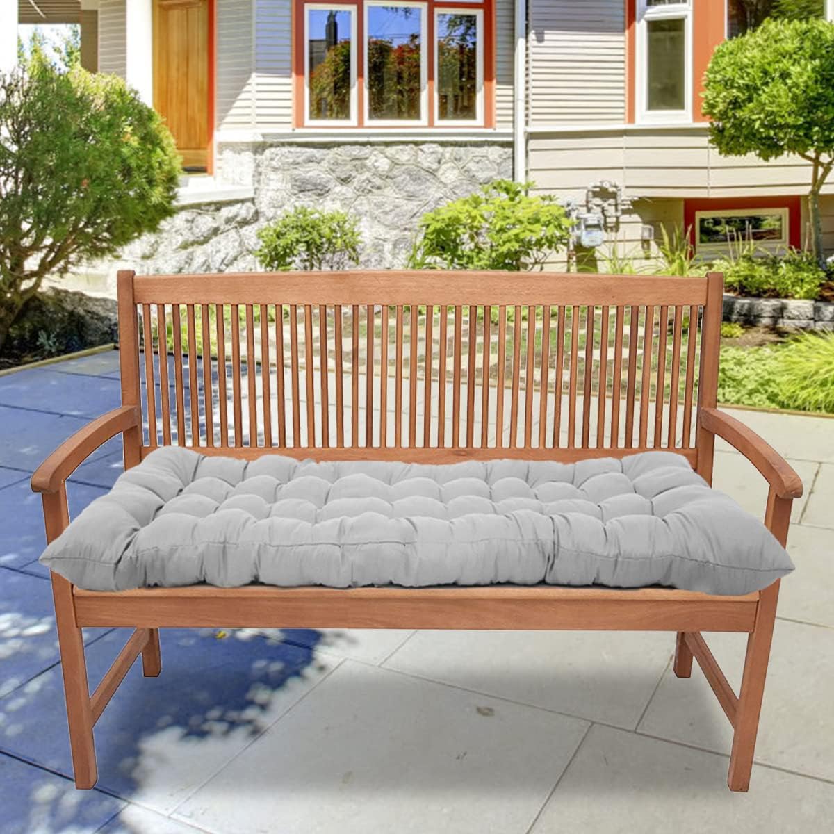 Thick Bench Cushion 2 Seater Soft Bench Seat Pad Non-Slip Furniture ...