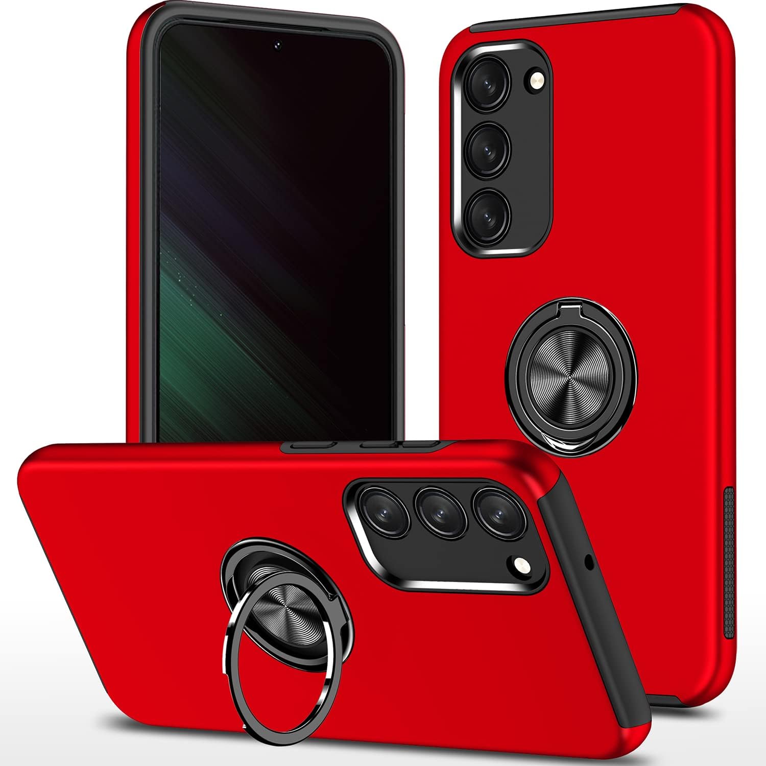 Amazon.com: Dionsibei Military Grade Drop Impact Red Case for Samsung ...