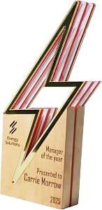 Amazon.com : Lightning bolt acrylic award, Personalized corporate ...