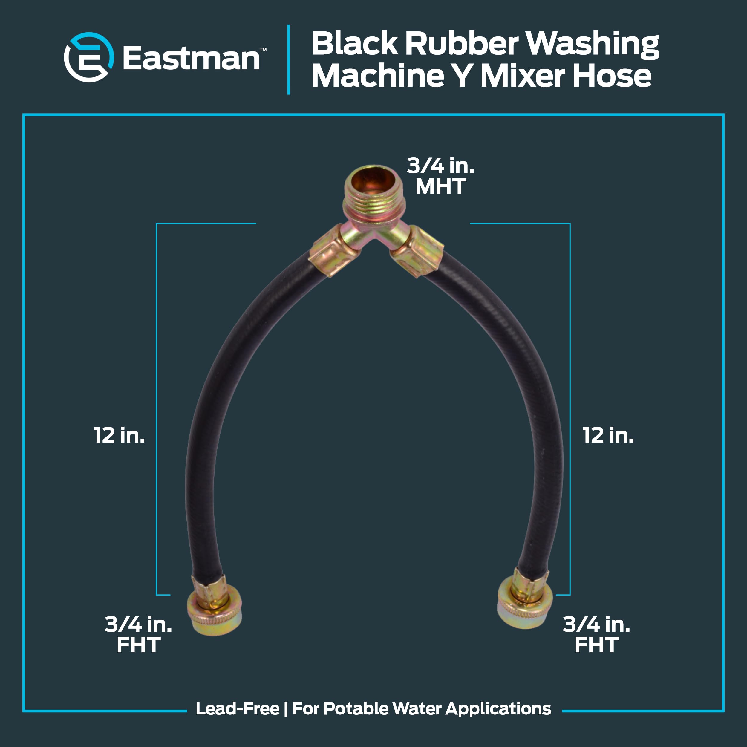 Snapklik.com : Eastman 12 Inch Rubber Washing Machine Connector