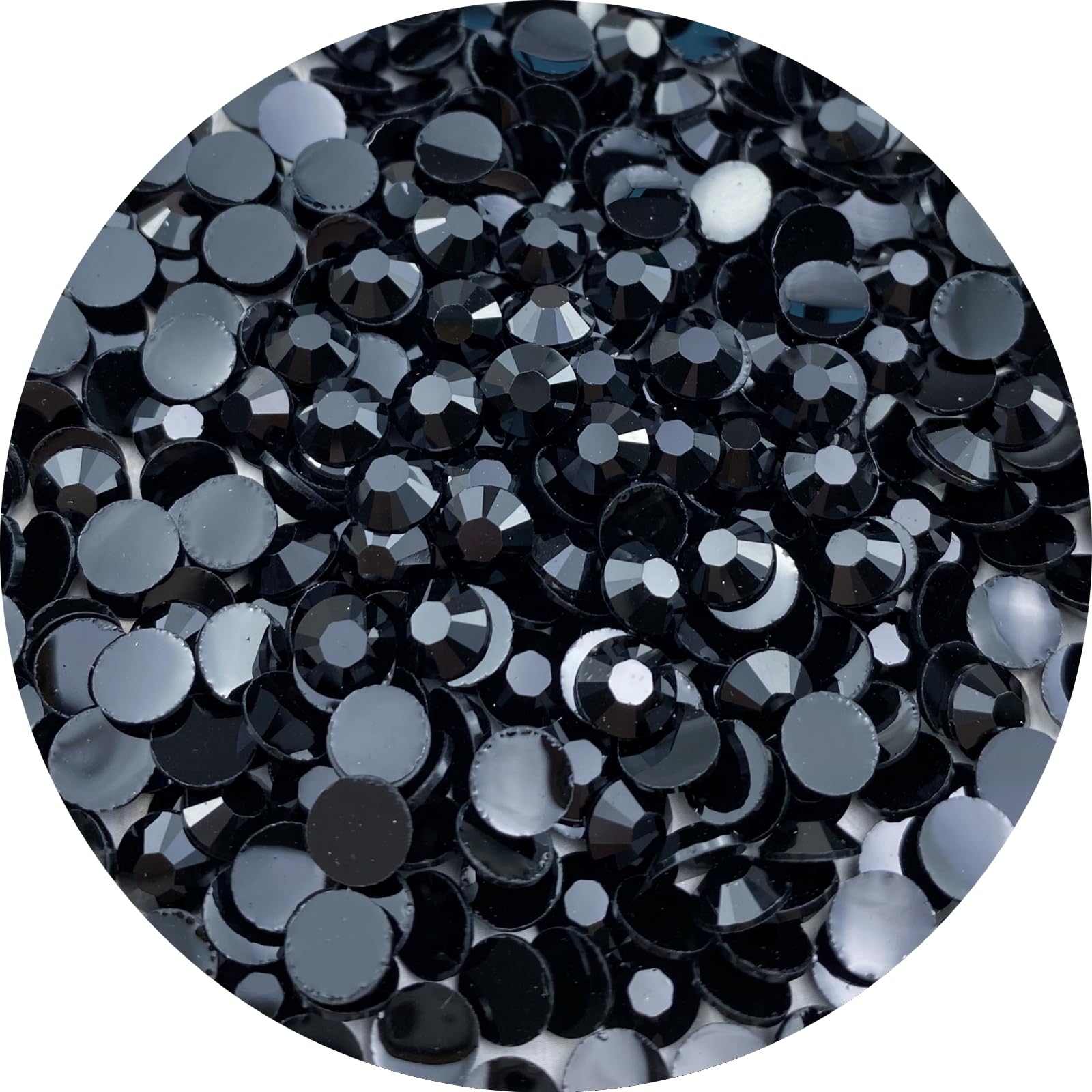 Amazon.com: Xinhongo 10000pcs 2mm Resin Flatback Rhinestone Black Round ...