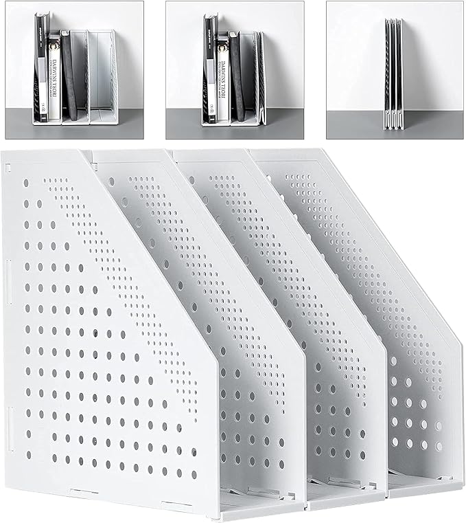 Sivelike A4 File Holder Folding Bookshelf,1 Year Warranty,3 Vertical ...